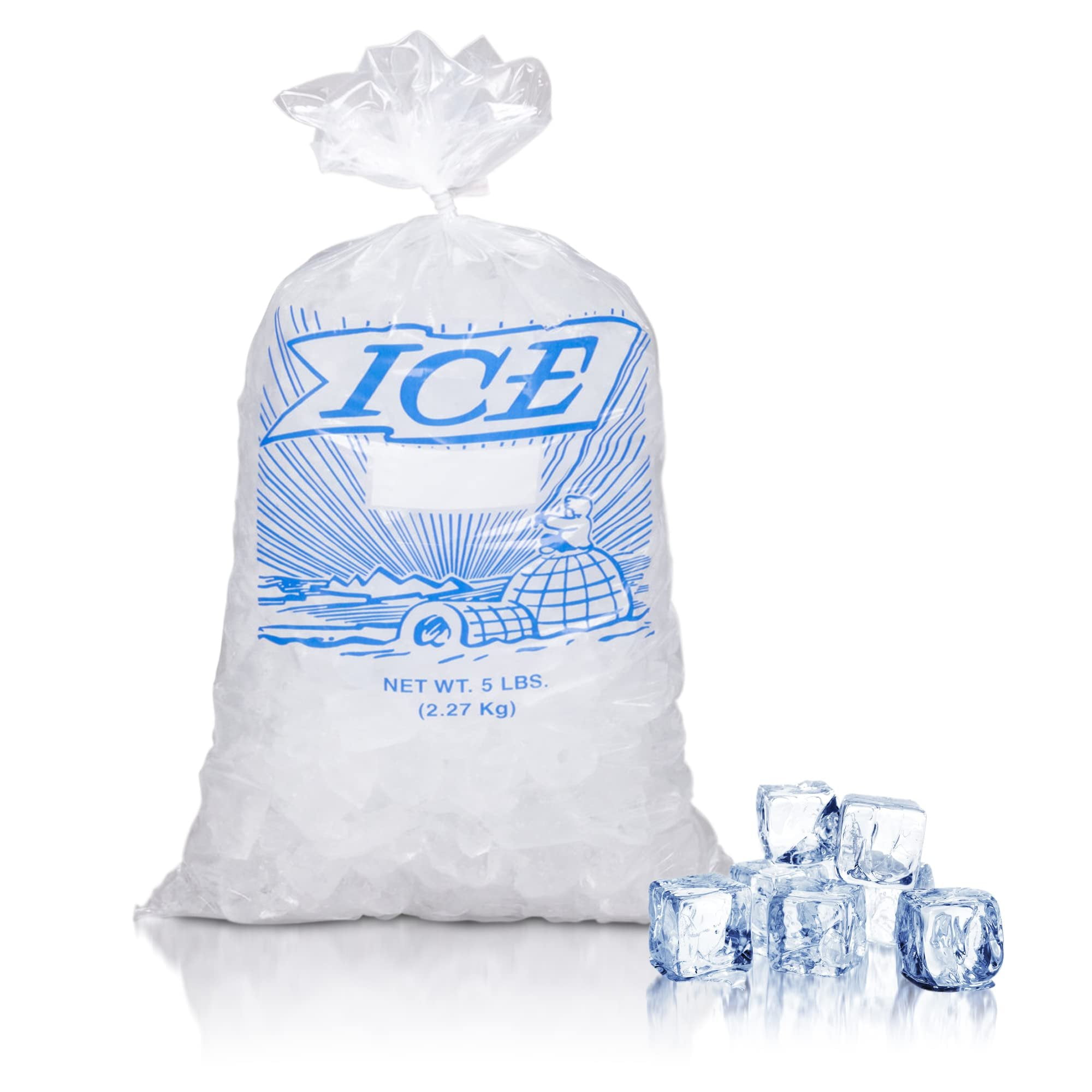 AMZ Supply APQ Pack of 1000 Printed Metallocene Ice Bags 5 lb, Open End ...