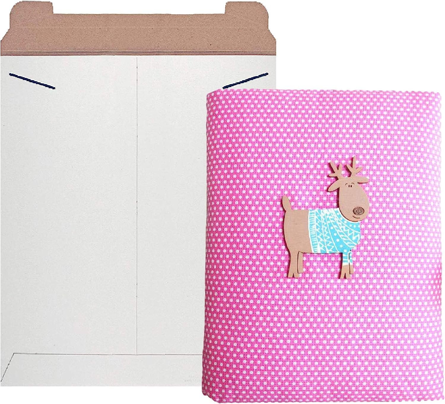 AMZ Supply White Tab Lock Mailers 12 3/4 x 15 Rigid Paperboard Mailers ...