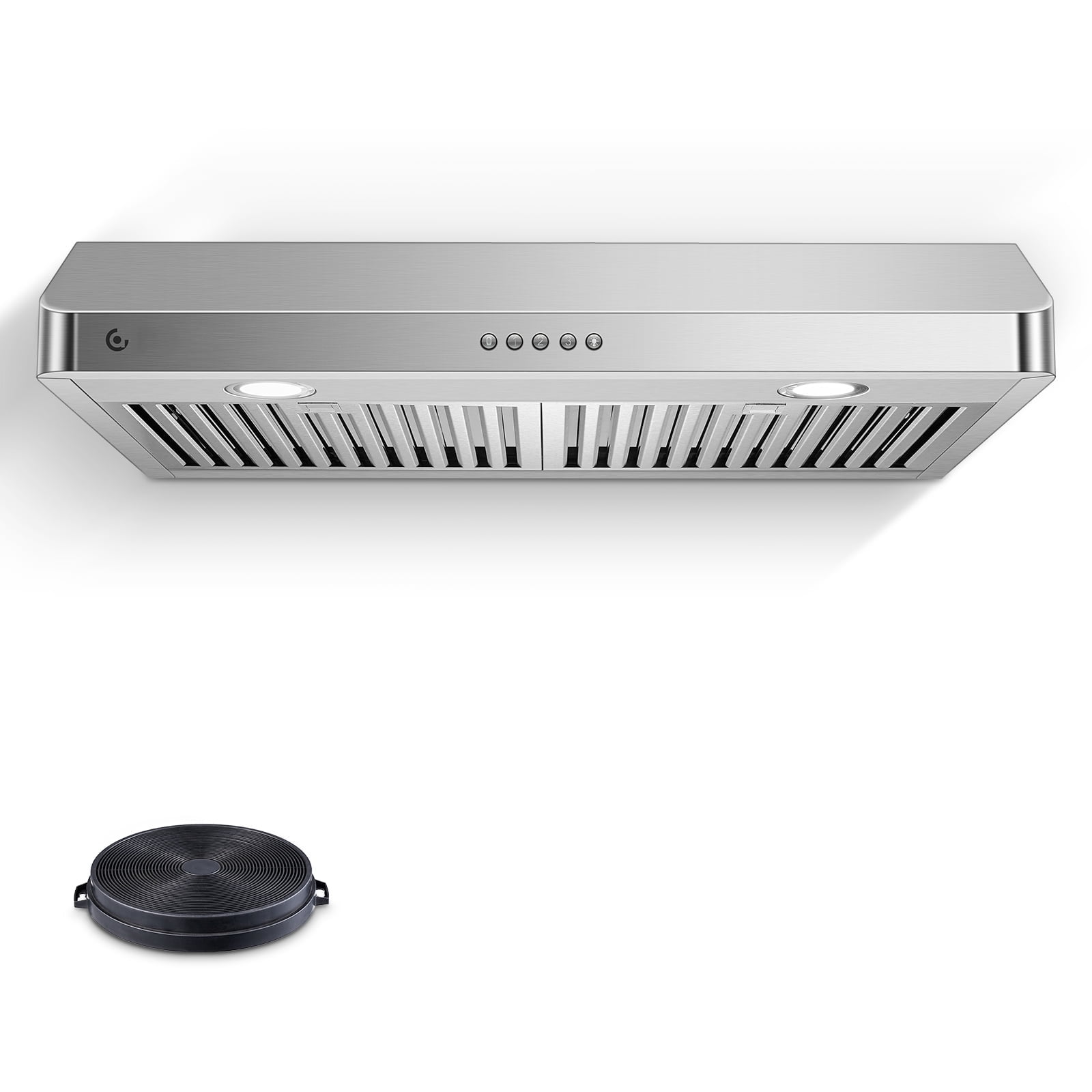 AAOBOSI 30 inch Under Cabinet Range Hood with 3 Speed Fan, 2 LED Light ...