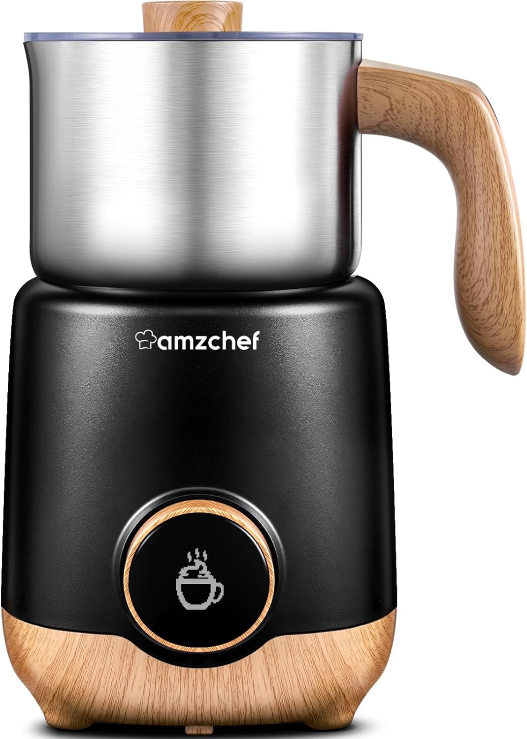 AMZCHEF 8-IN-1 Milk Frother and Steamer 550 Watts, 21 oz Split ...