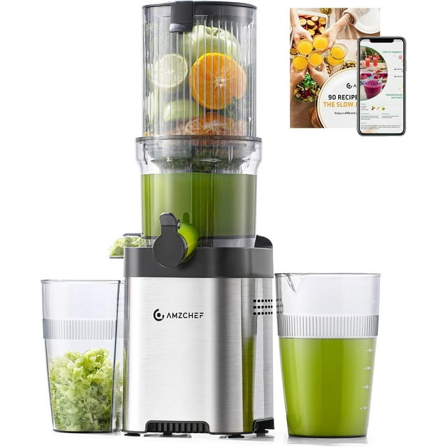 AMZCHEF Cold Press Juicer, Juicer Machines - 4.6" Large Feed Chute for ...