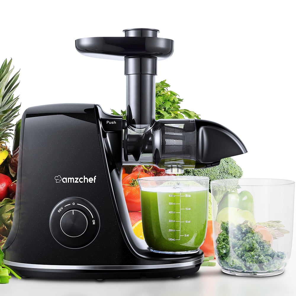 AMZCHEF Juicer Machines Easy to Clean,Cold Press Slow Masticating ...