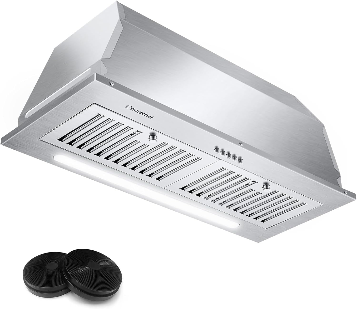 AMZCHEF 30'' Stainless Steel Range Hood Insert, 900 CFM, 9-Speed Fan ...
