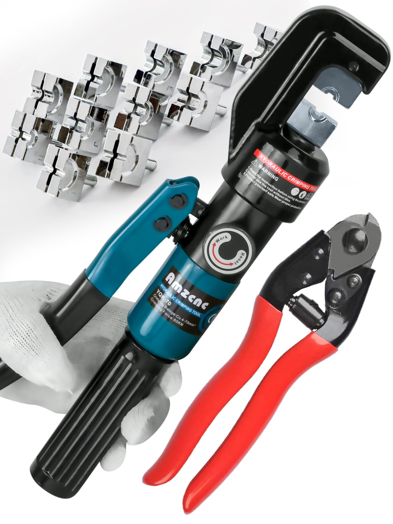 AMZCNC Wire Rope Crimping Tool for Aluminum Crimping Loop Sleeve, Two ...