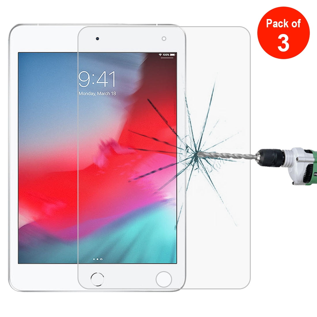 AMZER 9H 2.5D Tempered Glass Screen Protector for iPad Mini 4/ iPad ...
