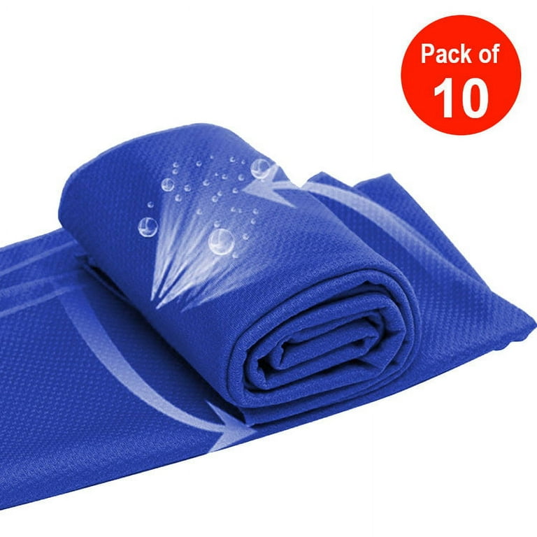 AMZER Arctic Cool Towel Outdoor Sports Portable Cold Feeling Prevent Heatstroke Chill Towel Dark Blue pack of 10