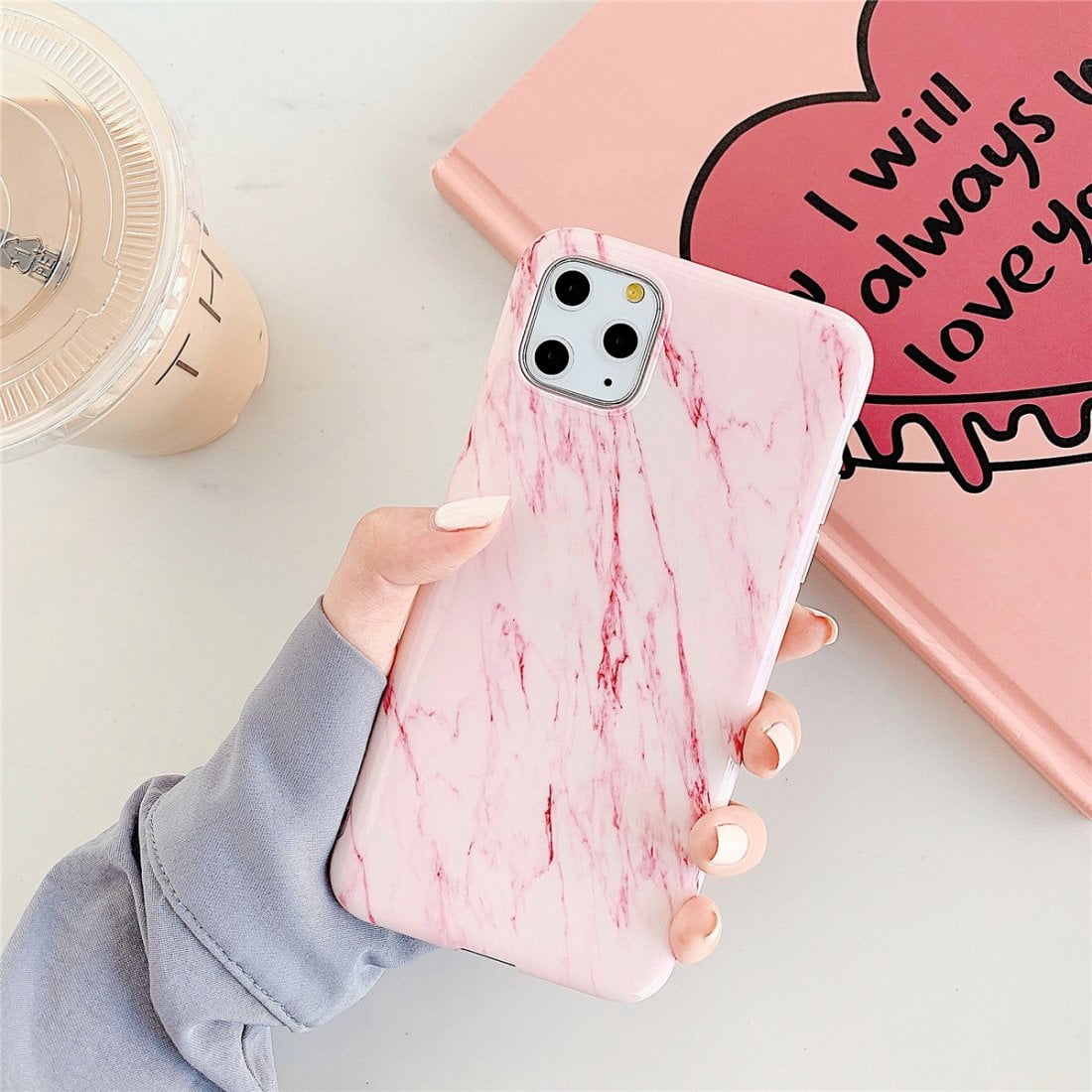 AMZER Marble Design Case for iPhone 11 Pro Slim IMD TPU Protective Case with HD Designs - Pink ...