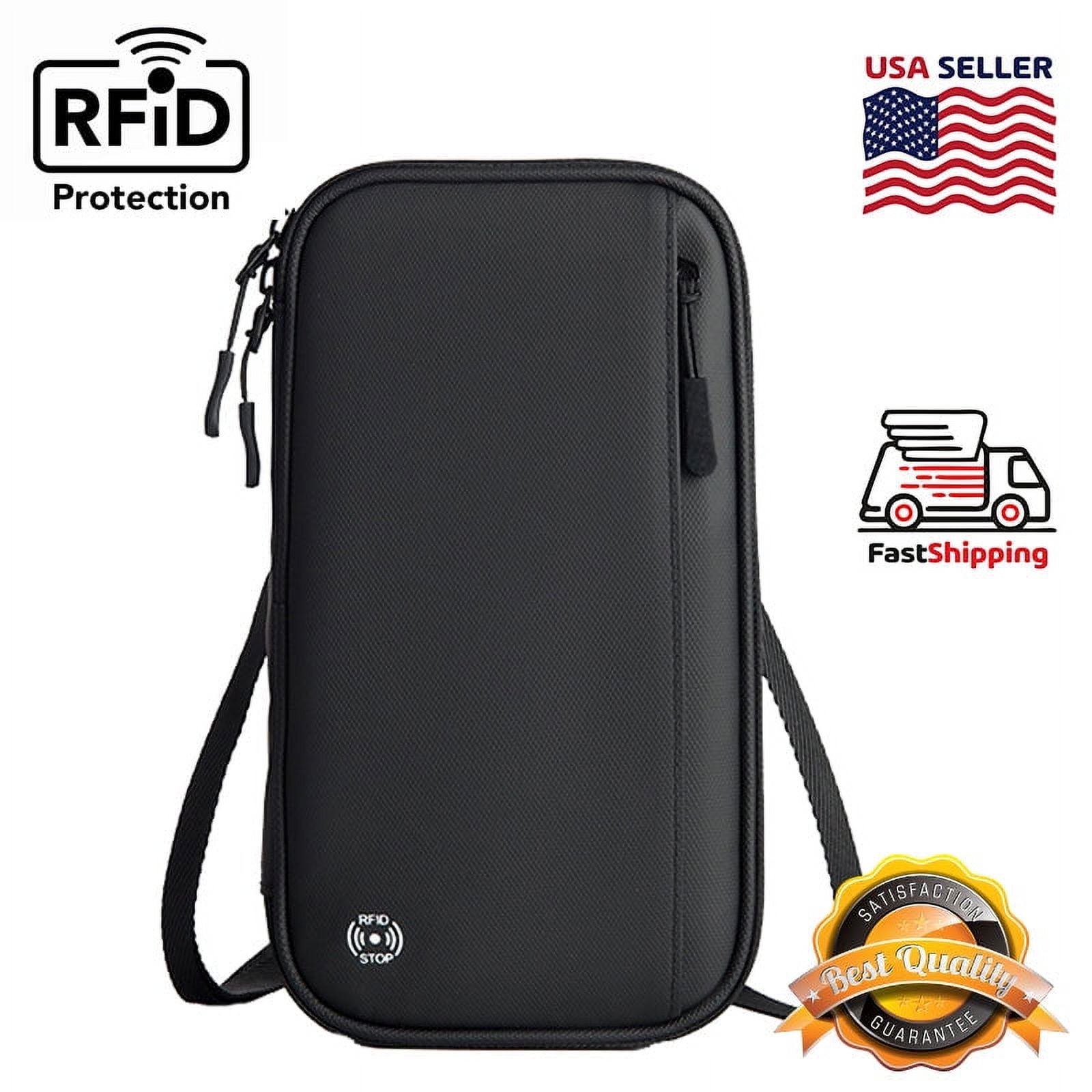 AMZER Travel Handheld ID Bag RFID Waterproof Multi-Card Neck Passport ...