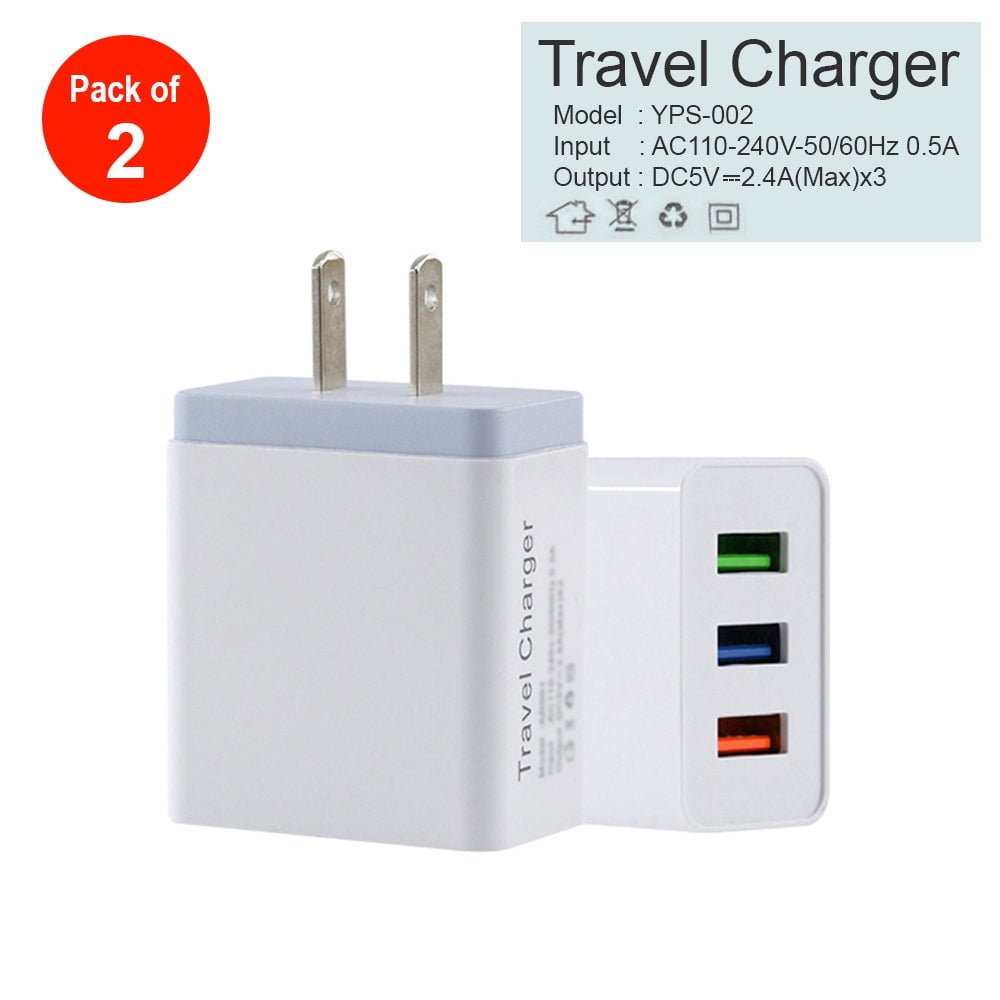 AMZER USB Mini Travel AC Wall Charger - pack of 2 - Walmart.com