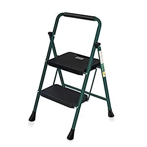 AMZFUN 2 Step Telescopic Herringbone Ladder Ladder, Multi Position Non ...