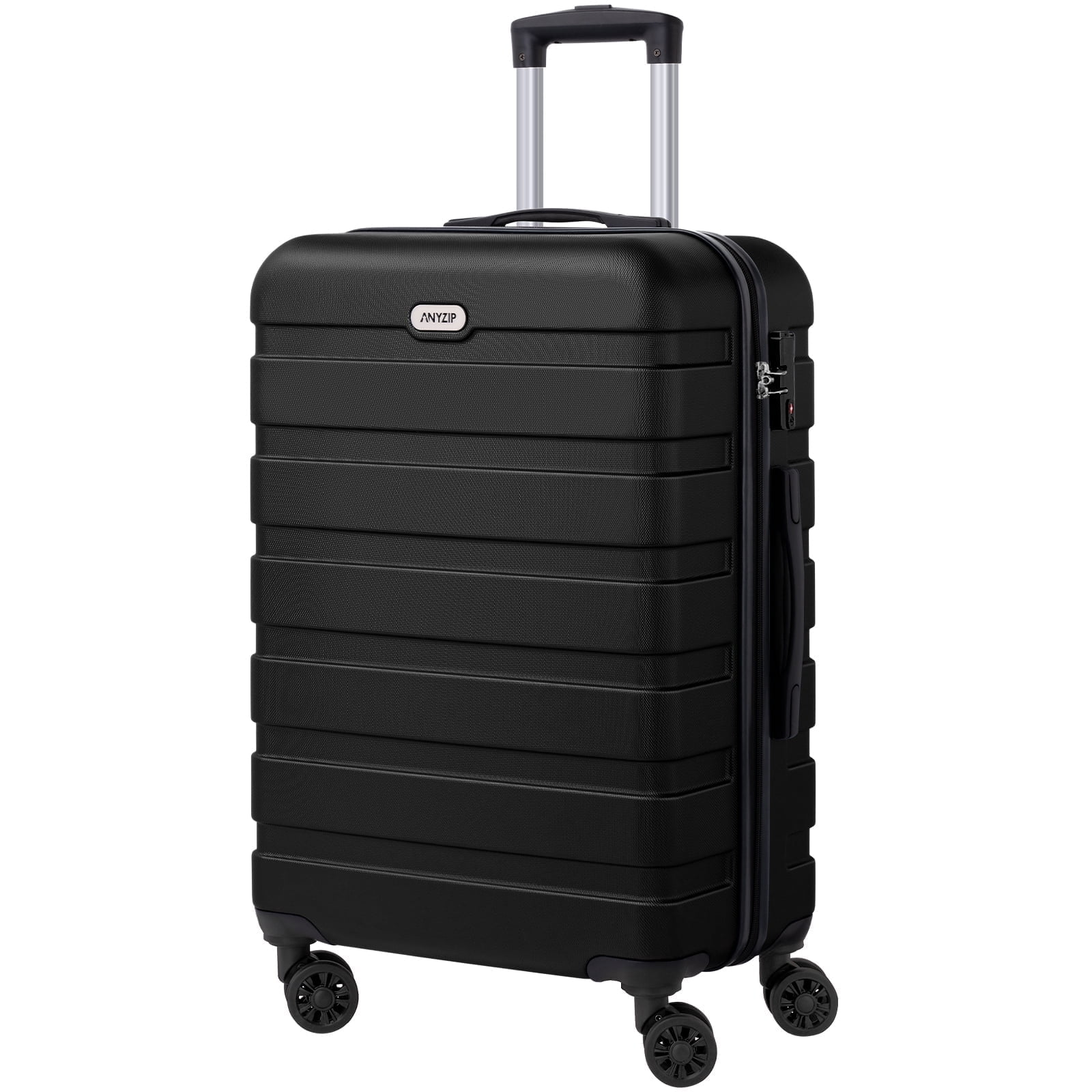 AMZFUN 24 Inch Hardshell Checked-Medium Luggage, PC+ABS Lightweight ...