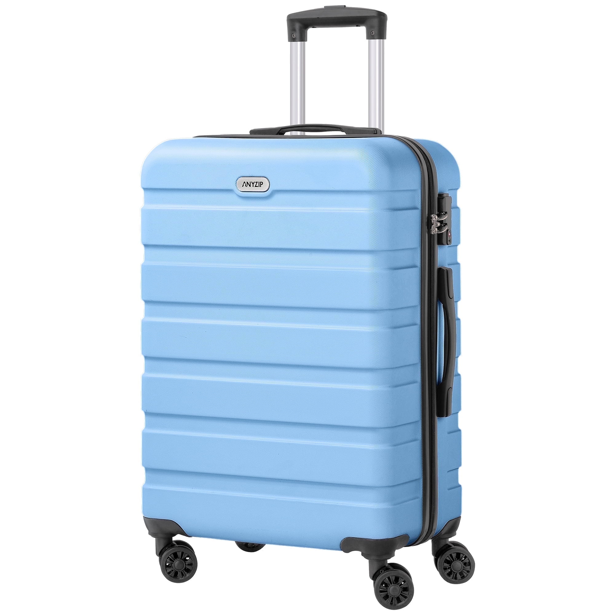 AMZFUN Checked-Large 28 Inch Luggage, Hardside PC+ABS Lightweight USB Suitcase with Wheels TSA ...