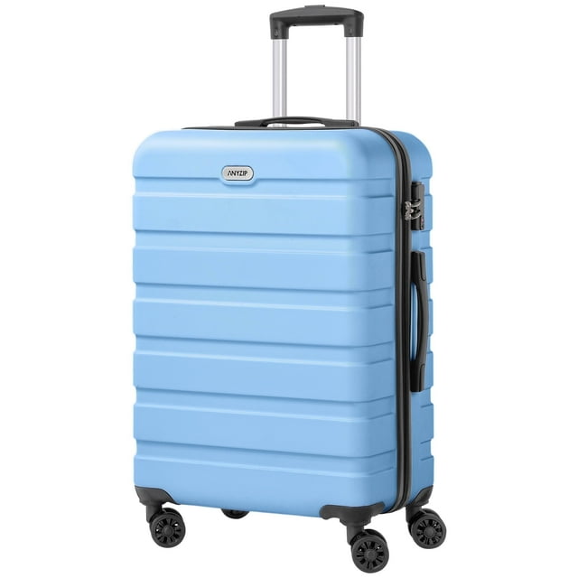 AMZFUN 24 Inch Checked-Medium Luggage, Hardside PC+ABS Shell, 4 ...