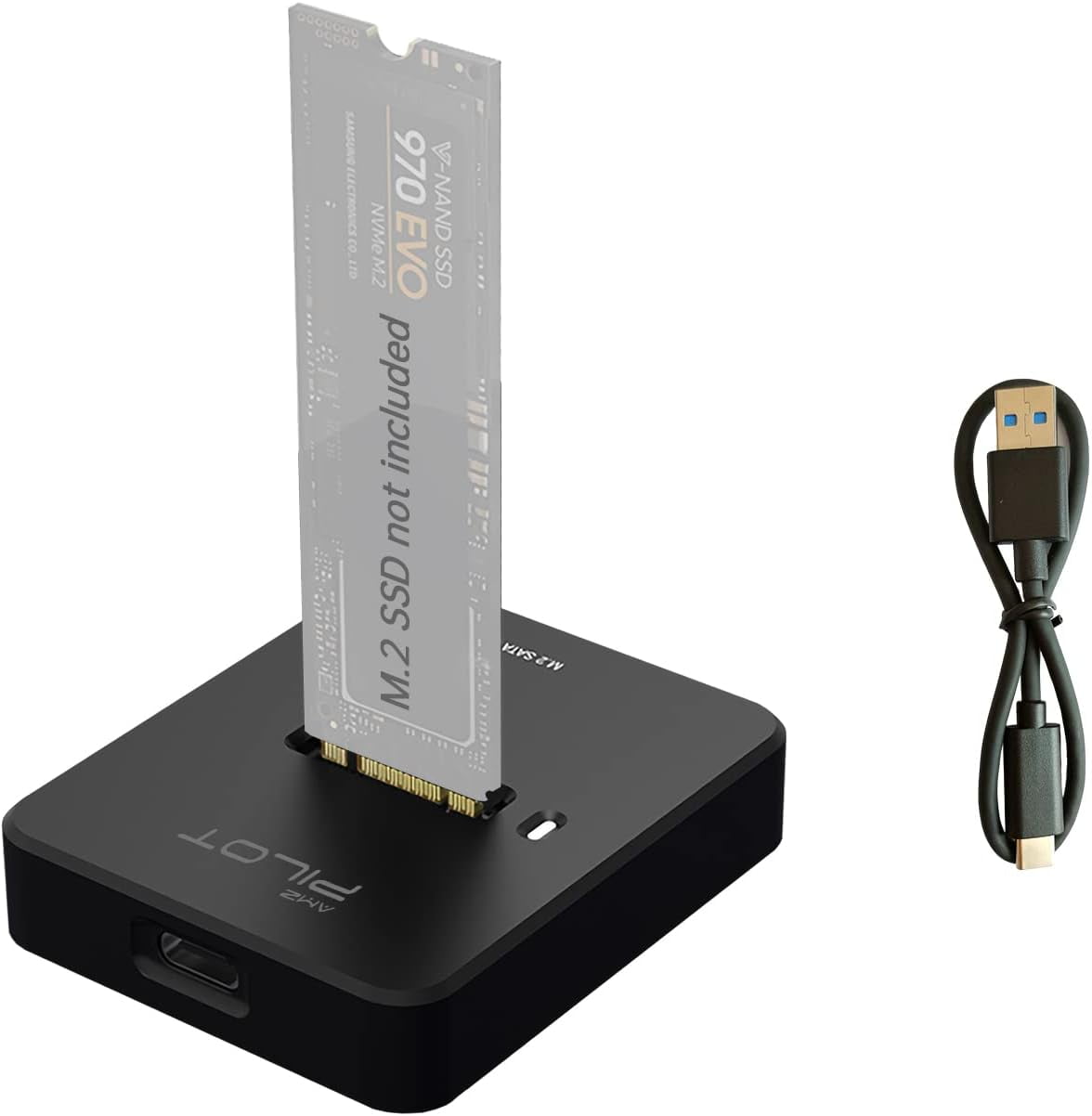 AMZPILOT M.2 NVMe & SATA to USB C Docking Station, M.2 SSD to USB A C ...