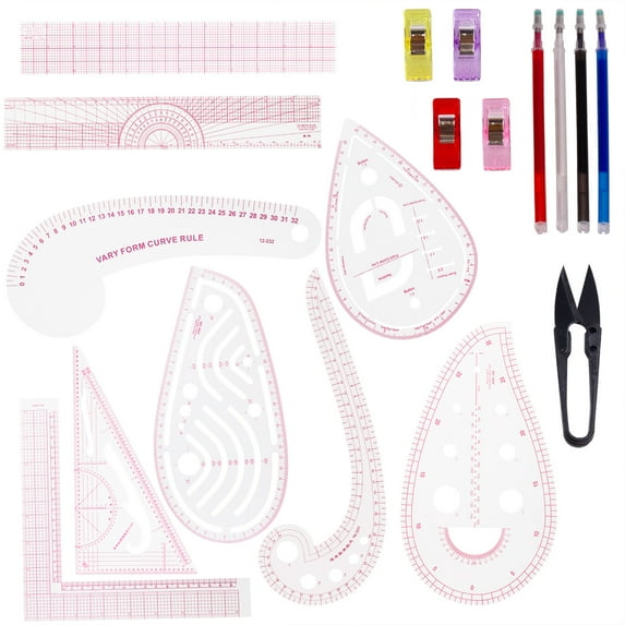 AMZTKDIY Acrylic Sewing Ruler Set，French Curve Pattern Rulers Kit for ...
