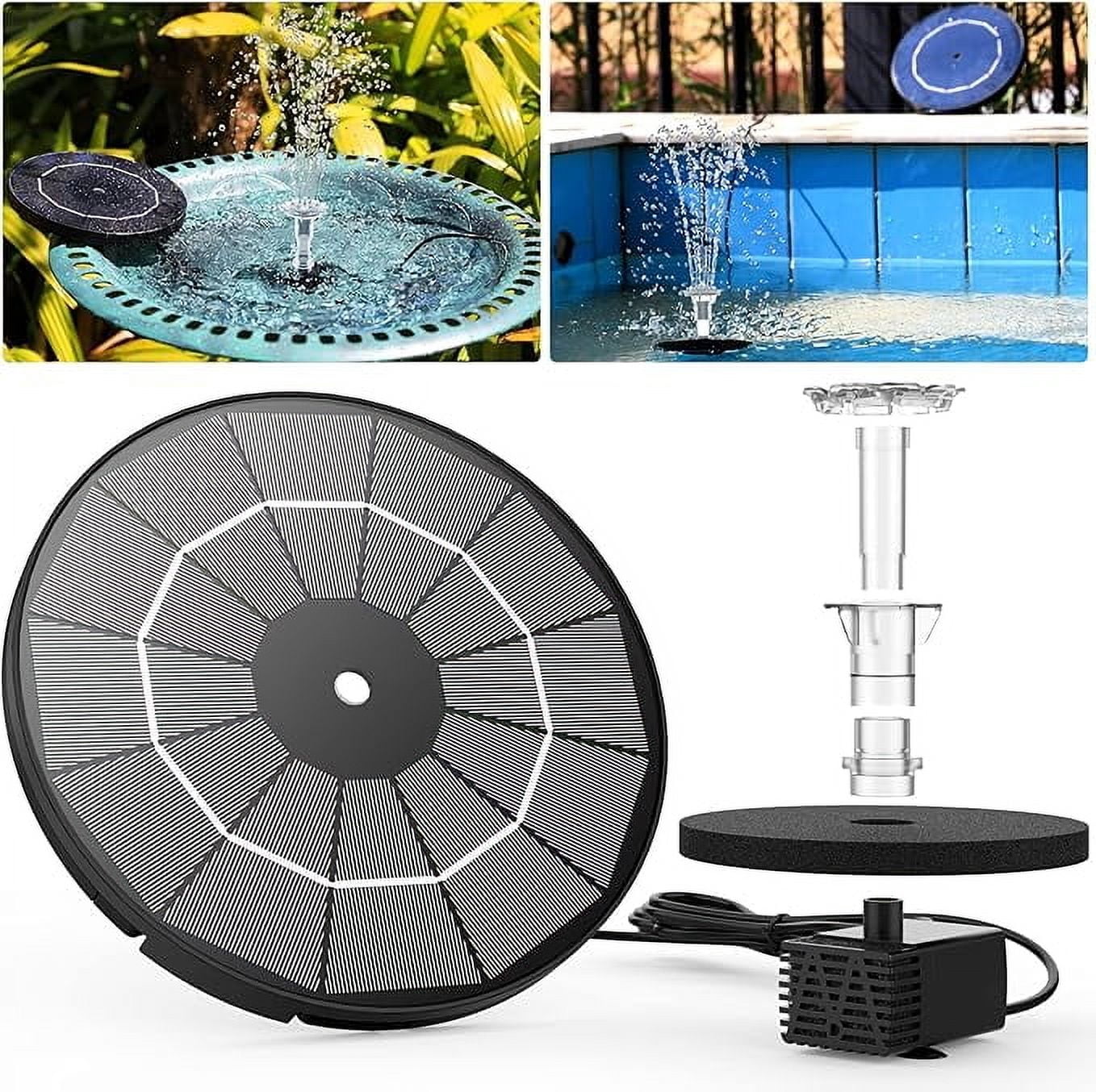 AMZtime 3.5W Solar Fountain Pump for Water Feature Outdoor DIY Solar ...