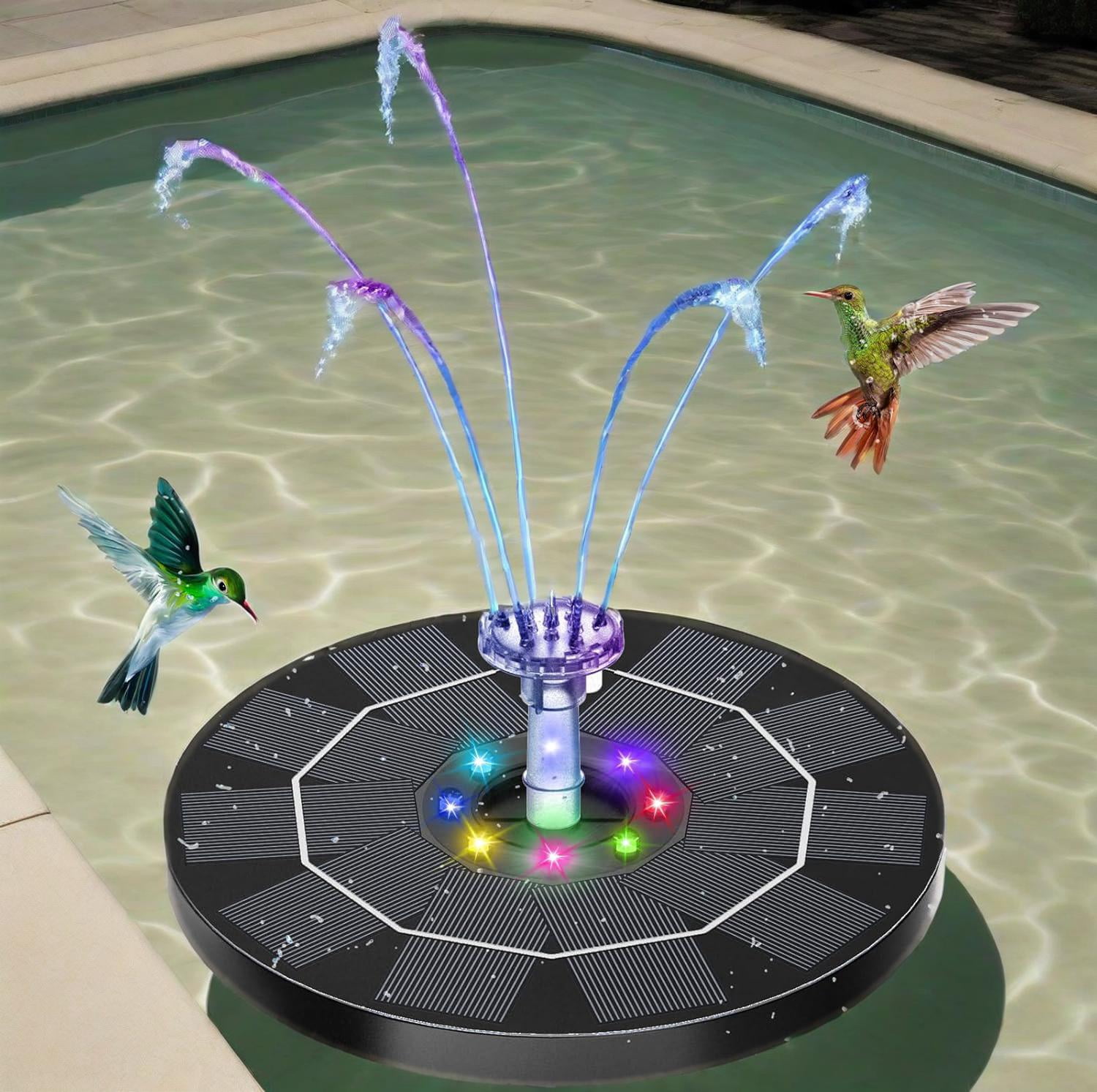 AMZtime Solar Fountain Pump Kit with 2 Mode, Solar Water Pump Bird Bath ...