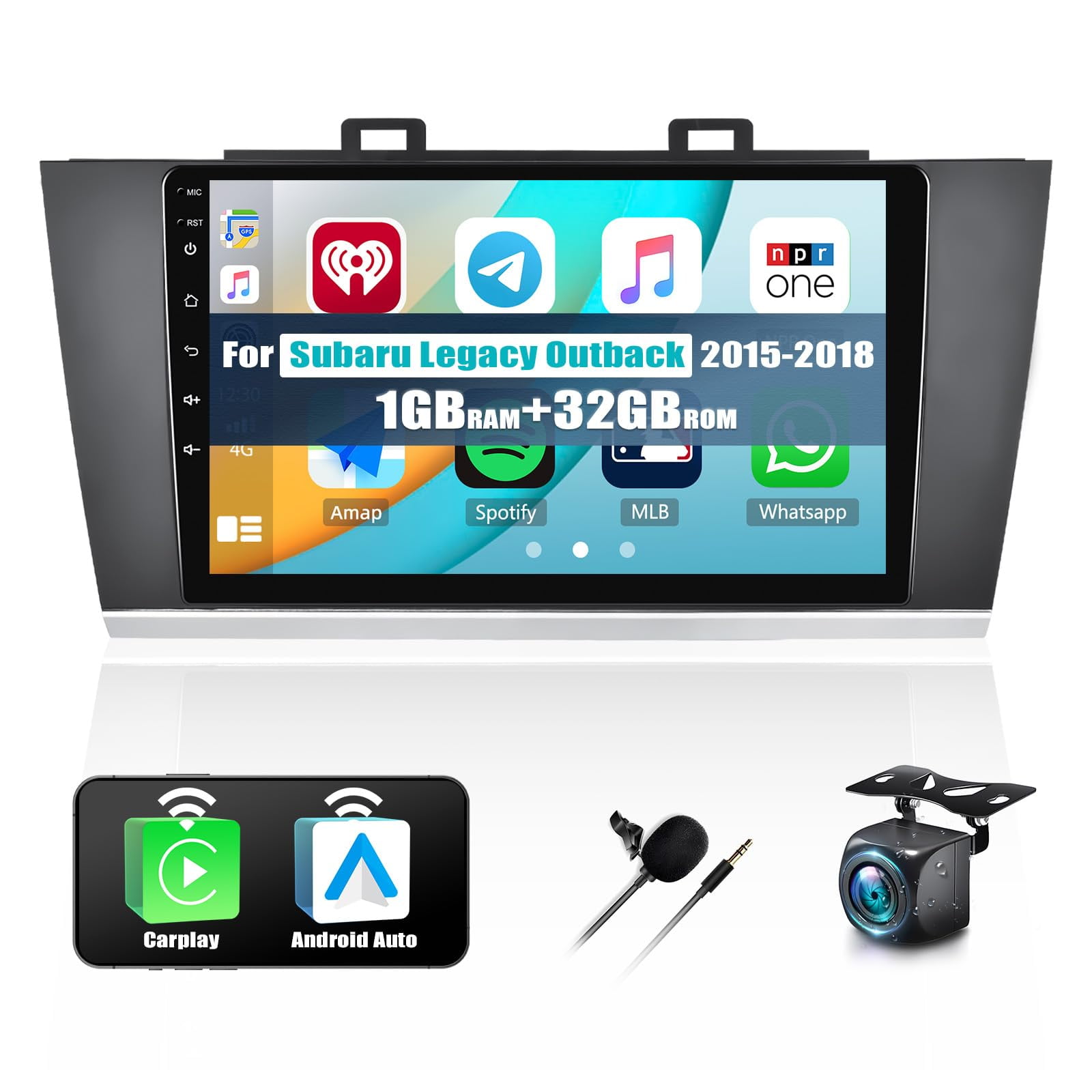 AMprime Android 13 Car Stereo for Subaru Legacy 2015-2018 with Wireless ...