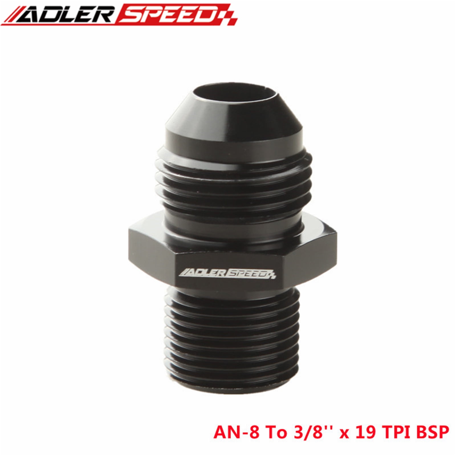 AN-8 to 3-8 X19 TPI-BSP Straight Adapter Fitting Optional P - Walmart.com