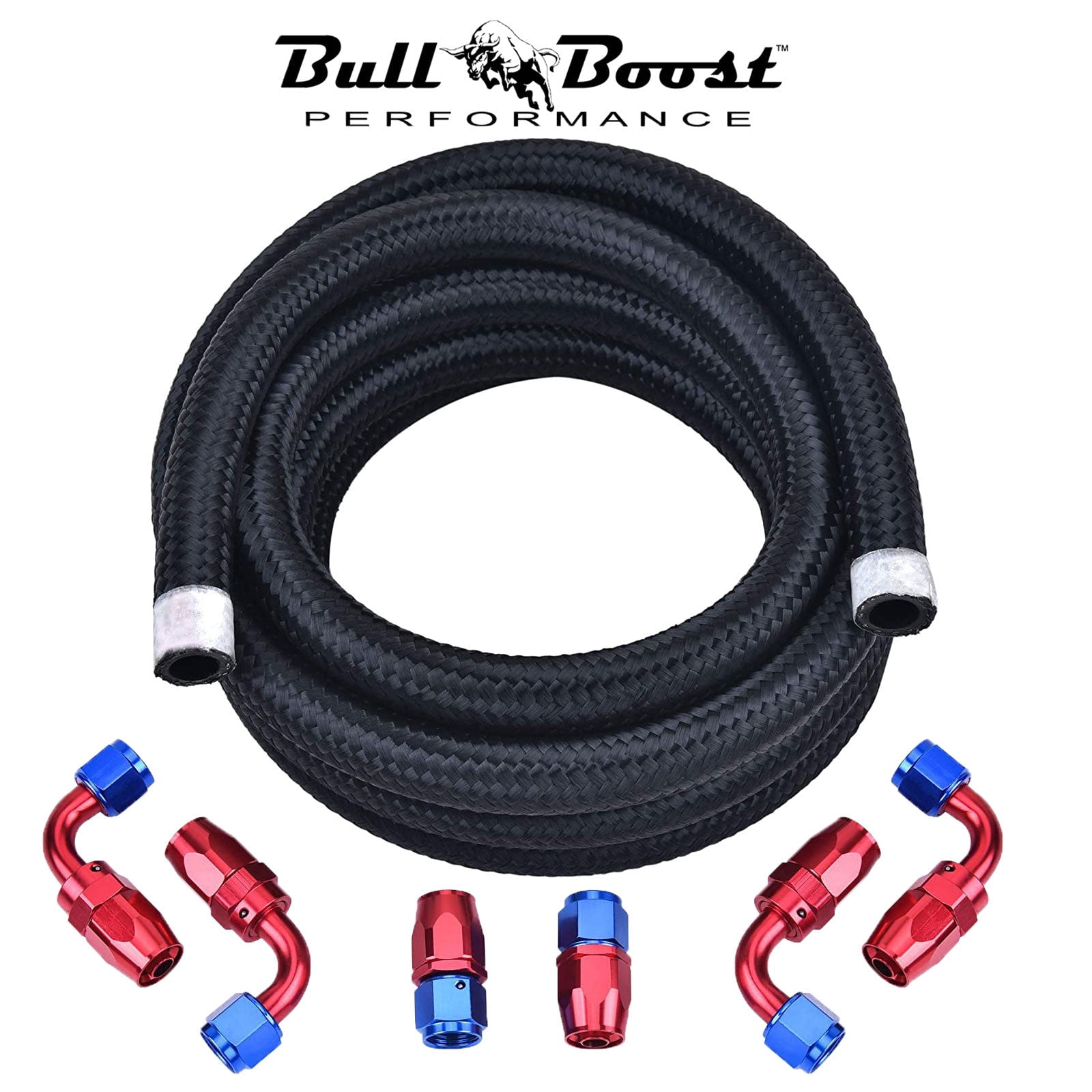 AN10 -10AN Fitting Stainless Steel Braided Oil Fuel Hose Line Kit ...
