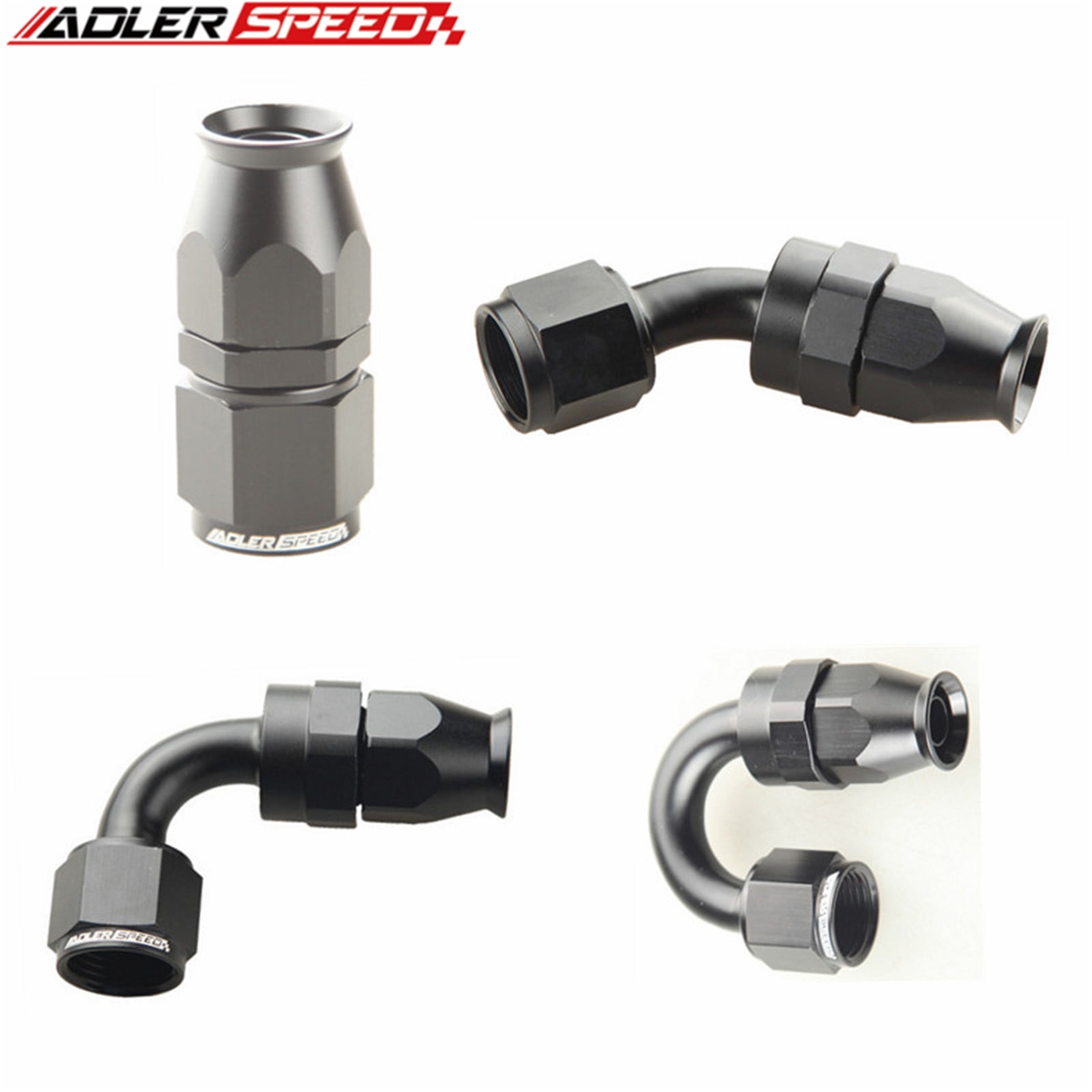 AN6-180 Degree-Aluminum Alloy Hose End Fitting, DeliE85, Fuel Line Adapter, Fuel System Fittings ...