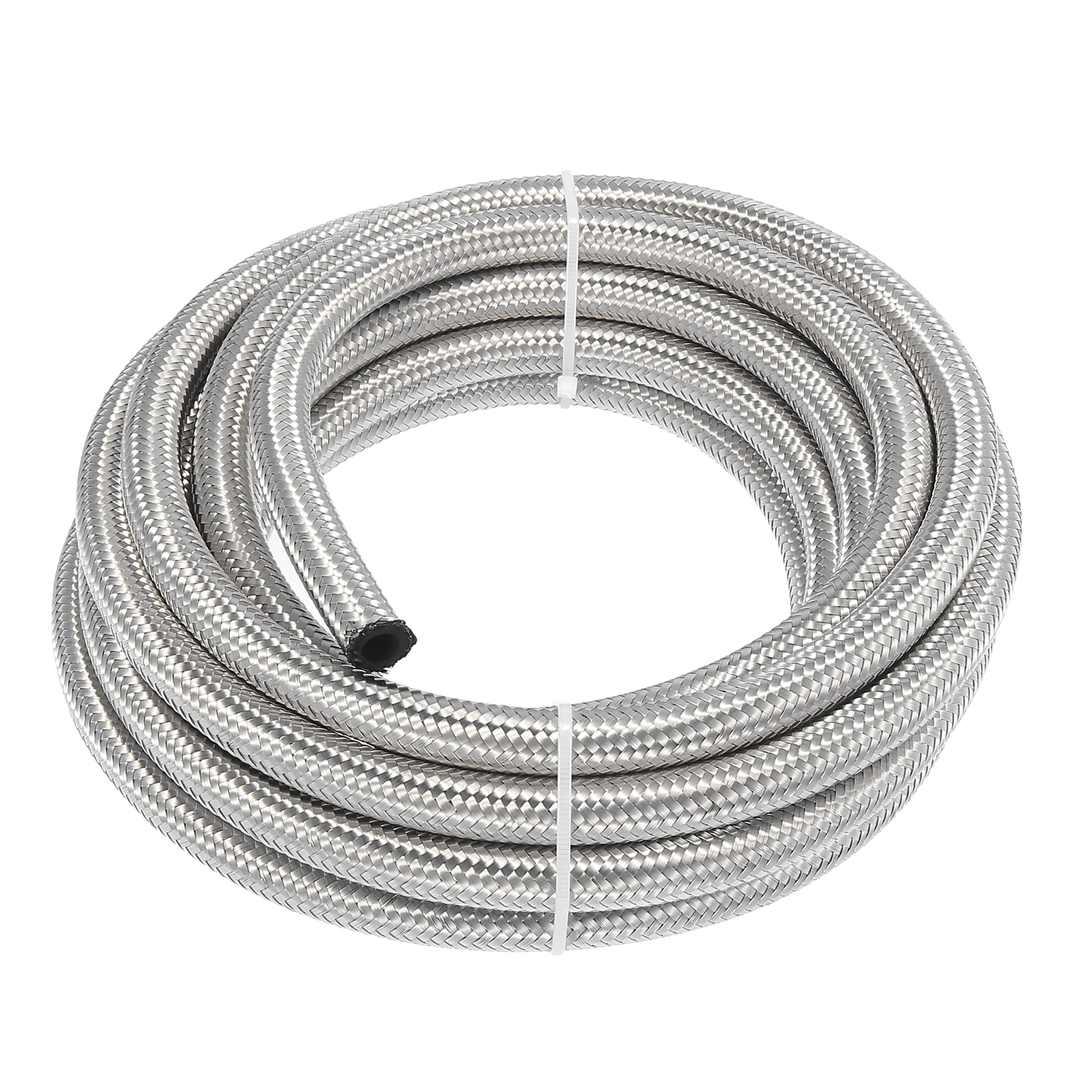 AN6 3/8" 20ft CPE Fuel Line Hose Stainless Steel Car Engines Braided ...