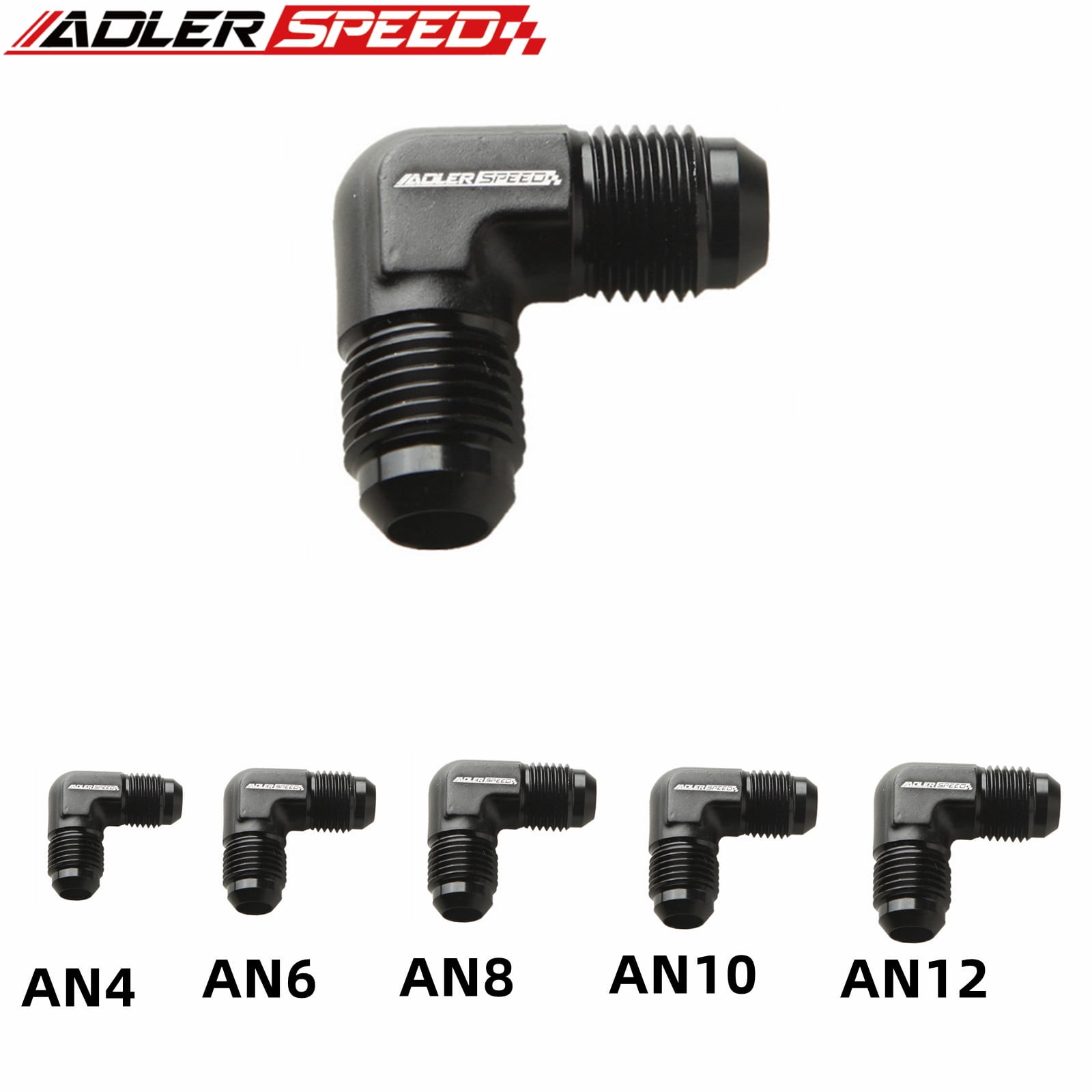 AN6 Black-Fuel Fitting Adapter, Heavy Duty, Male Flare, 90 - Walmart.com