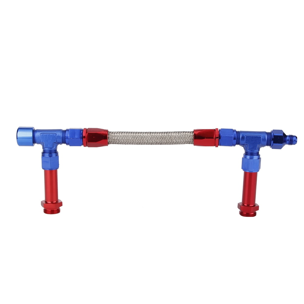 AN8 Braided Dual Feed Fuel Line Kit Carb Fittings Auto Modification ...