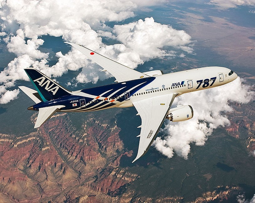 ANA All Nippon Airways Boeing 787-8 Dreamliner - 12x18 Inch Laminated ...