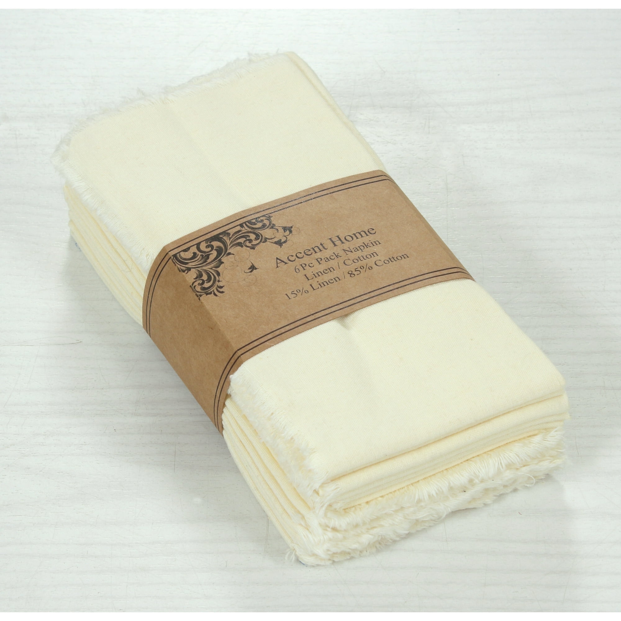 ANA Cream Cloth Napkins Set of 6 18x18 inch Cotton Dinner Napkins ...