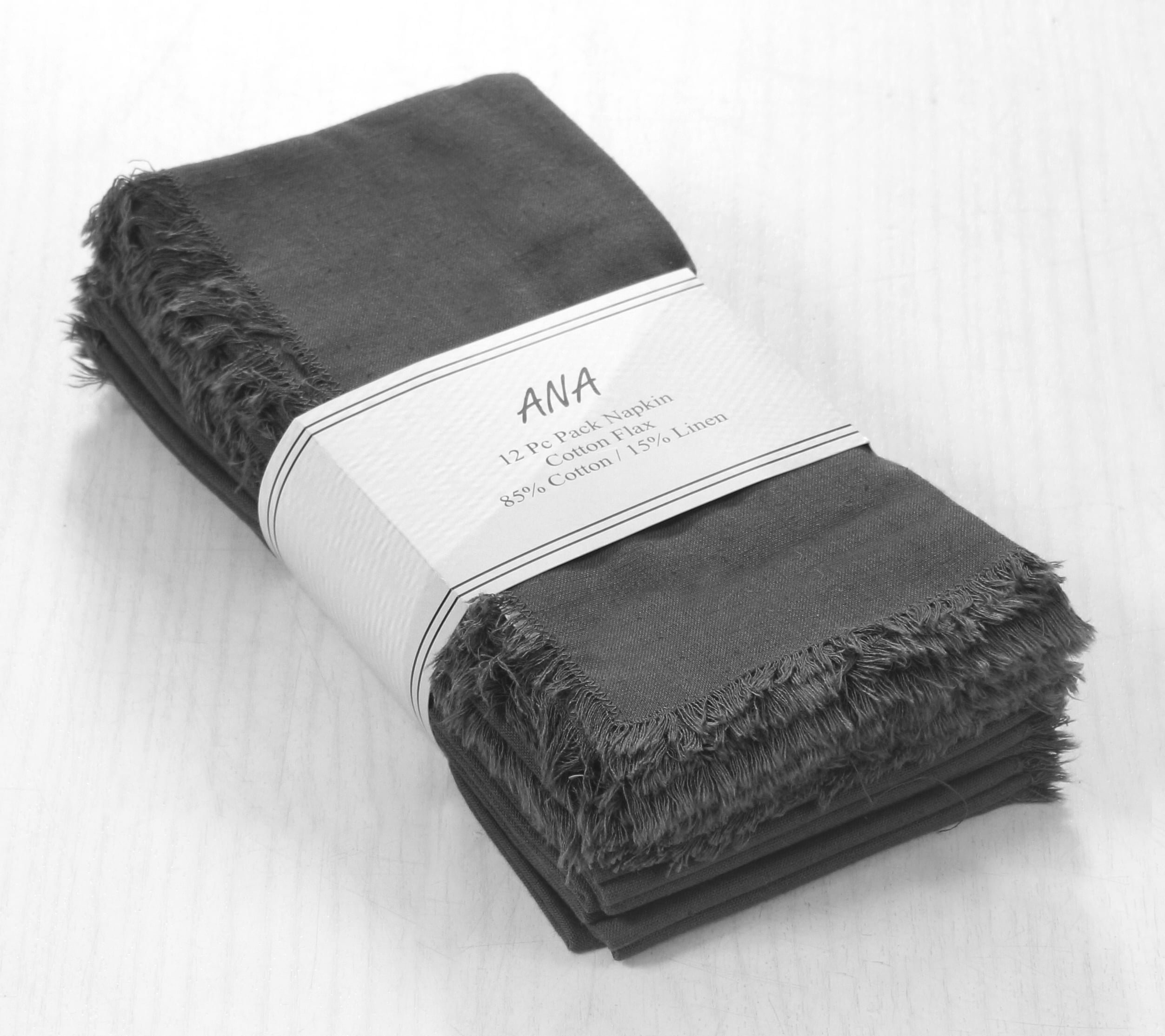 ANA 18x18 Inch Grey Cotton Cloth Napkins - Set of 12 Washable, Soft ...