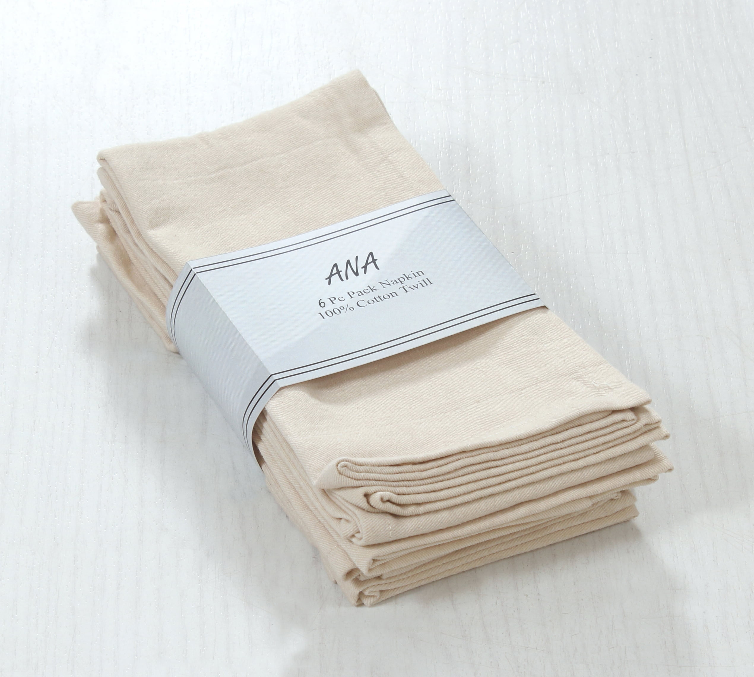 ANA Natural Cotton Cloth Napkins Set of 6 18x18 inch Cotton Dinner ...