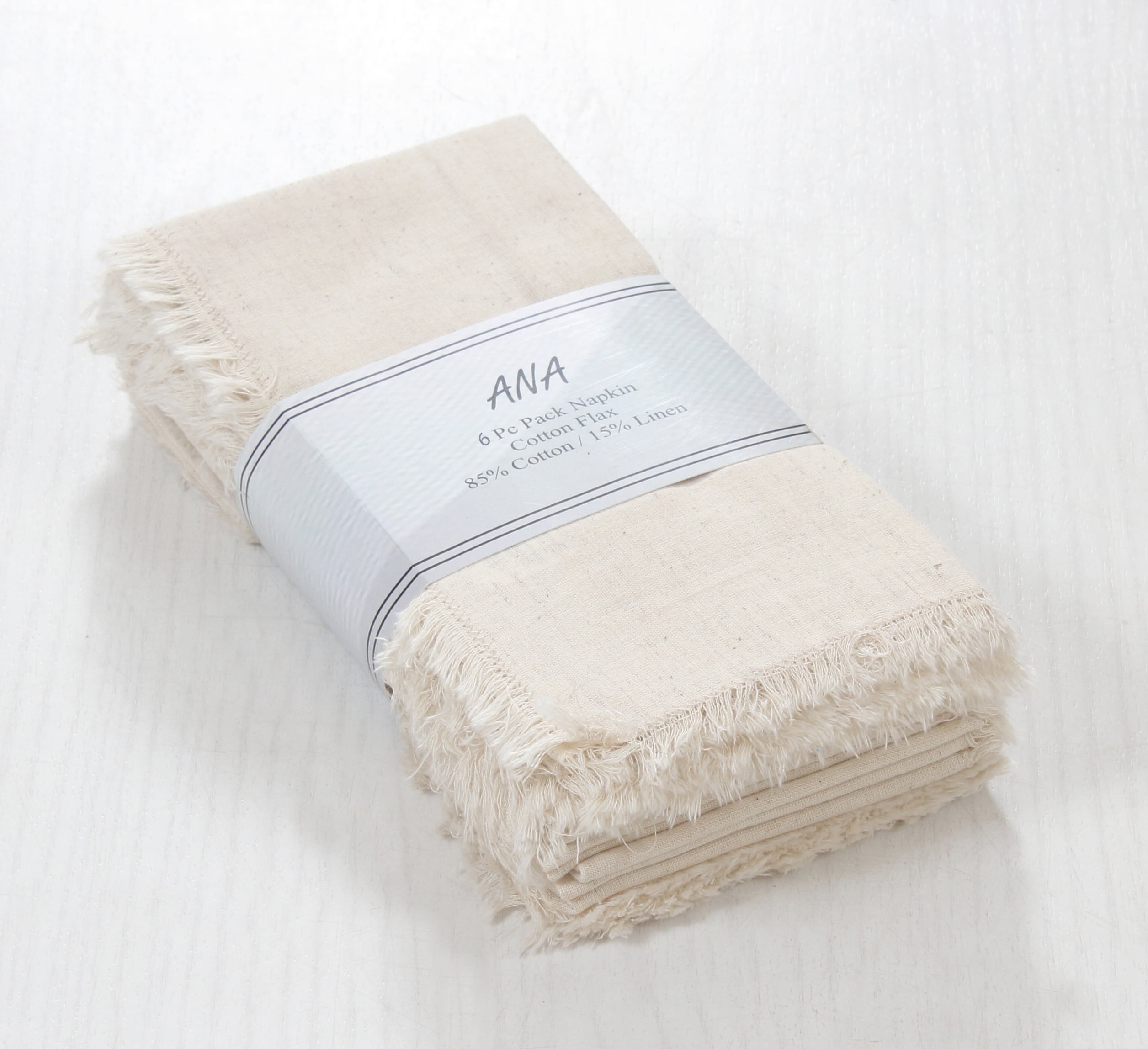 ANA Natural Cloth Napkins Set of 6 18x18 inch Cotton Dinner Napkins ...