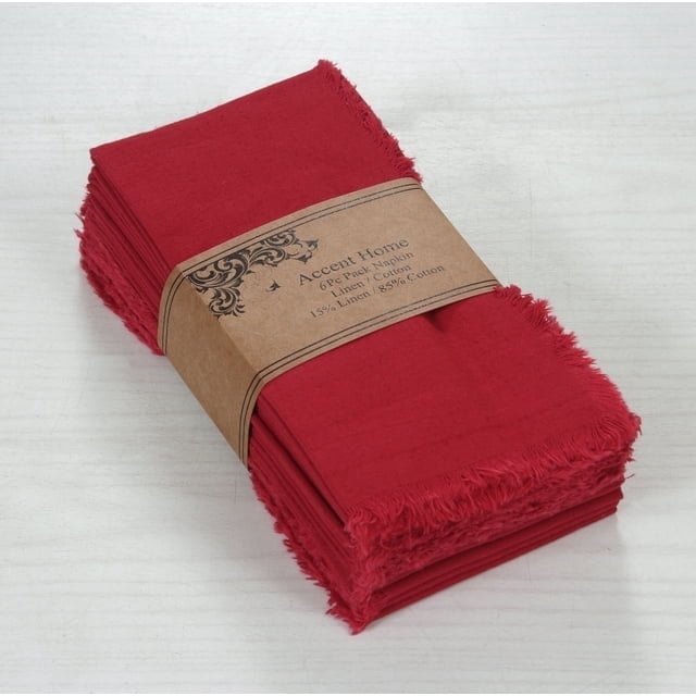 ANA Red Cloth Napkins Set of 6 18x18 inch Cotton Dinner Napkins ...