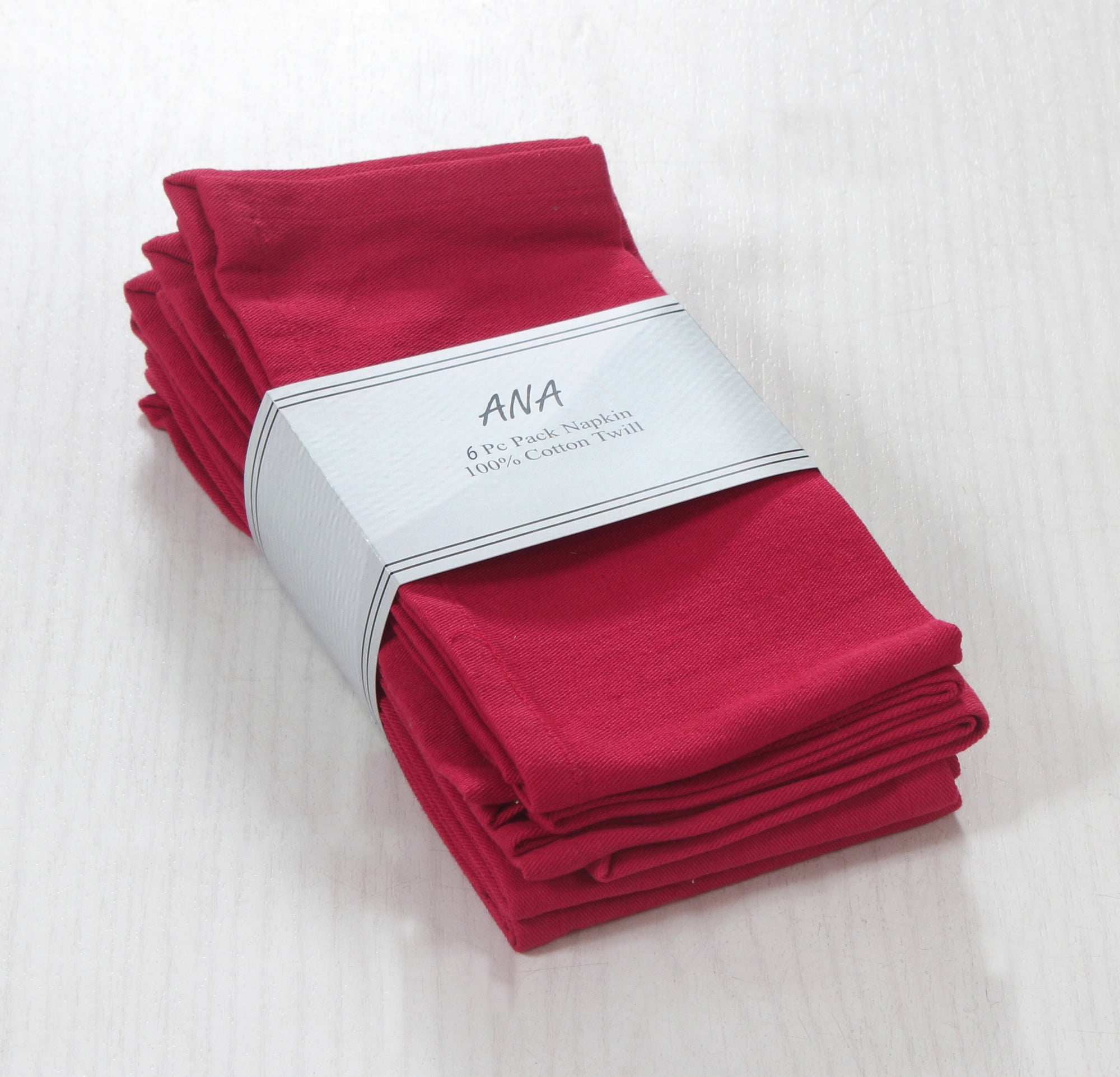 ANA Red Cloth Napkins Set of 6 18x18 inch Cotton Dinner Napkins ...