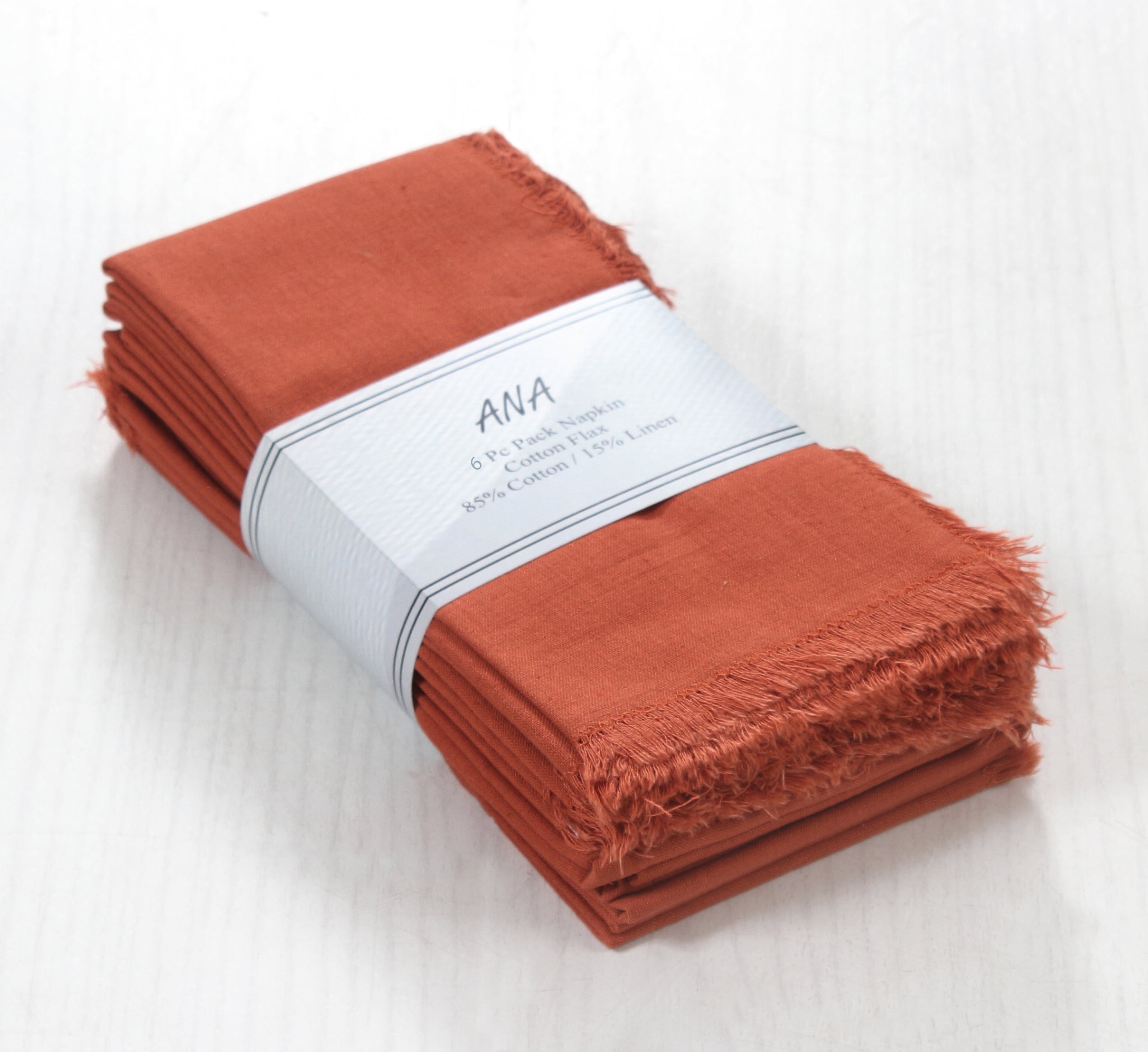 ANA Rust Cloth Napkins Set of 6 18x18 inch Cotton Dinner Napkins ...