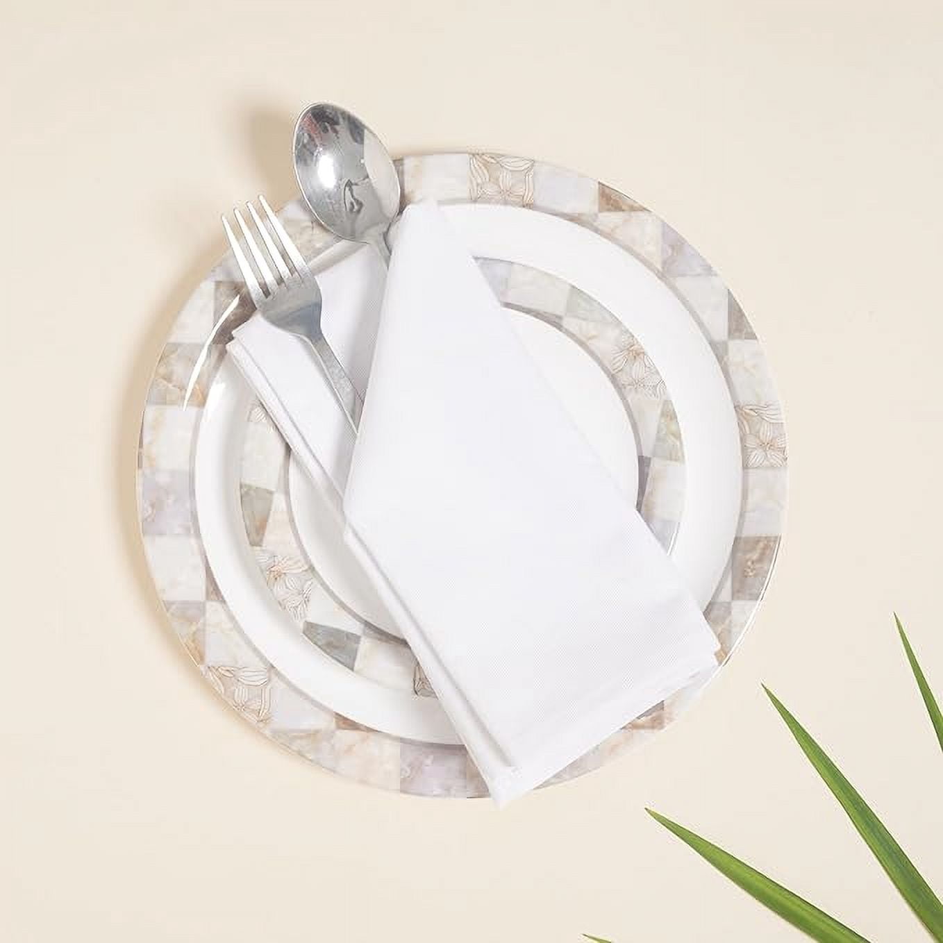 ANA White Cotton Cloth Napkins Set of 6 18x18 inch Cotton Dinner ...