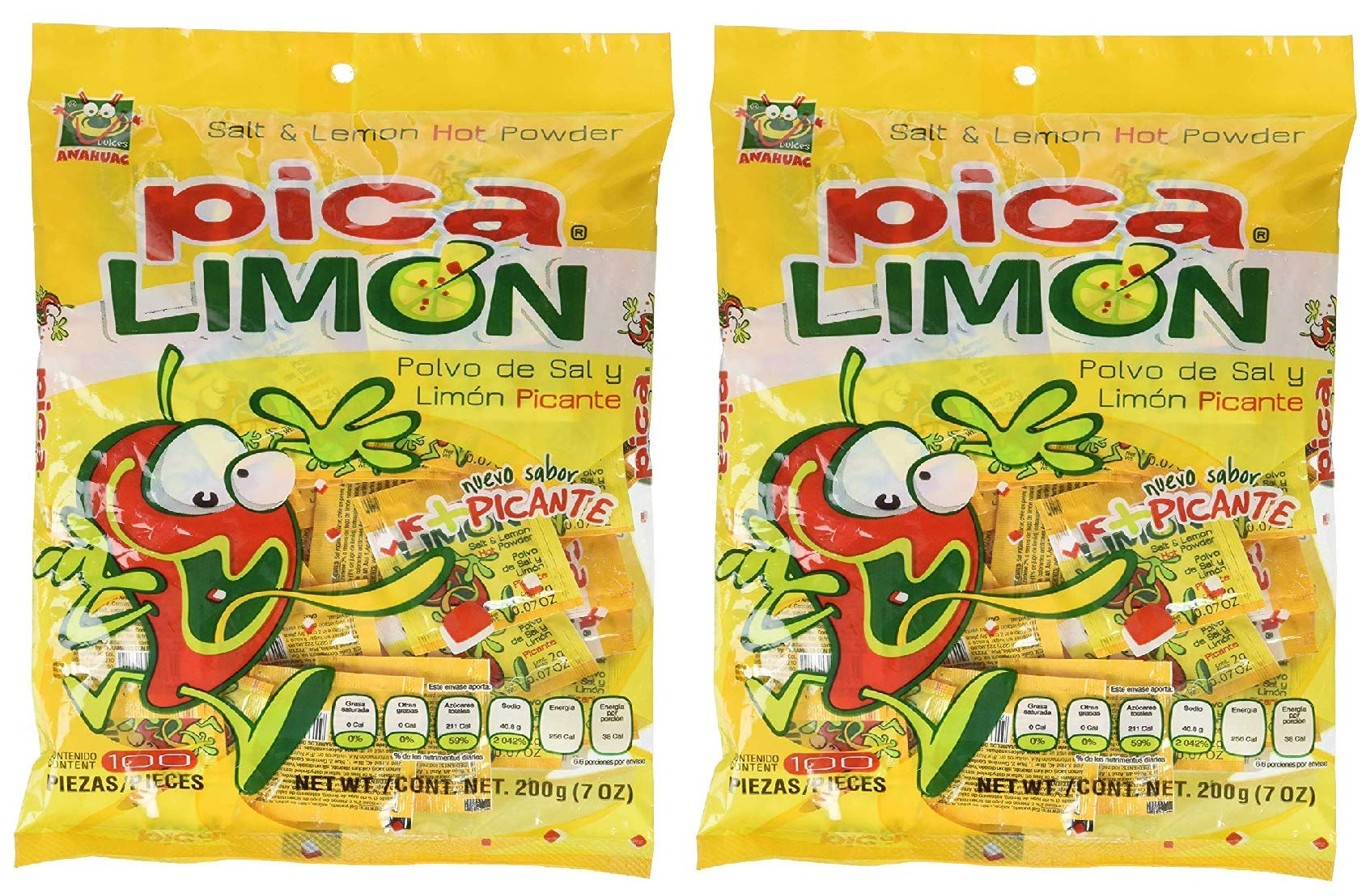 ANAHUAC Pica Limon Polvo YYF14 de Sal y Limon Picante 2 PACK 100 Piezas ...