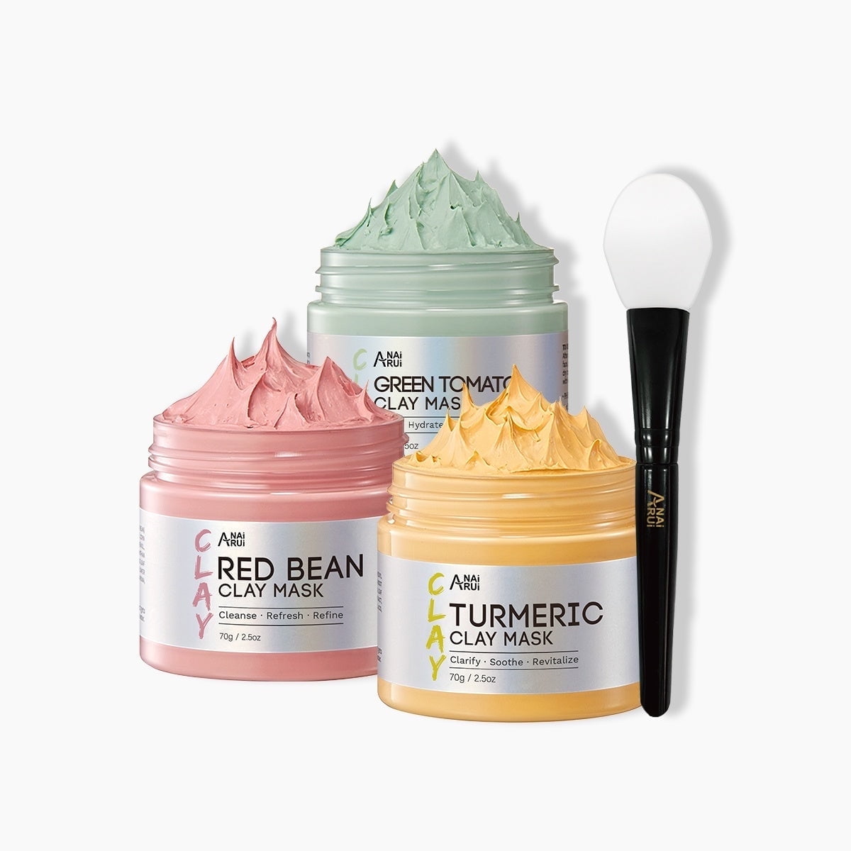ANAI RUI Green Tomato Clay Mask Set - Turmeric Vitamin C Facial Mask ...