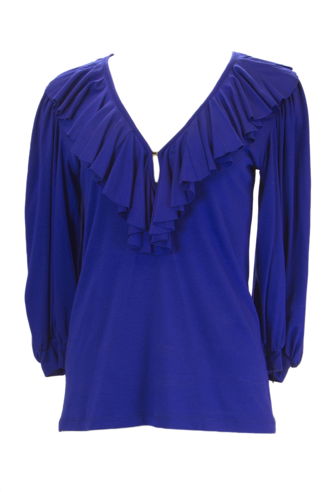 ANALILI Women's Ruffle Front Low Cut Keyhole Blouse 358AI10 Sz X-Large ...