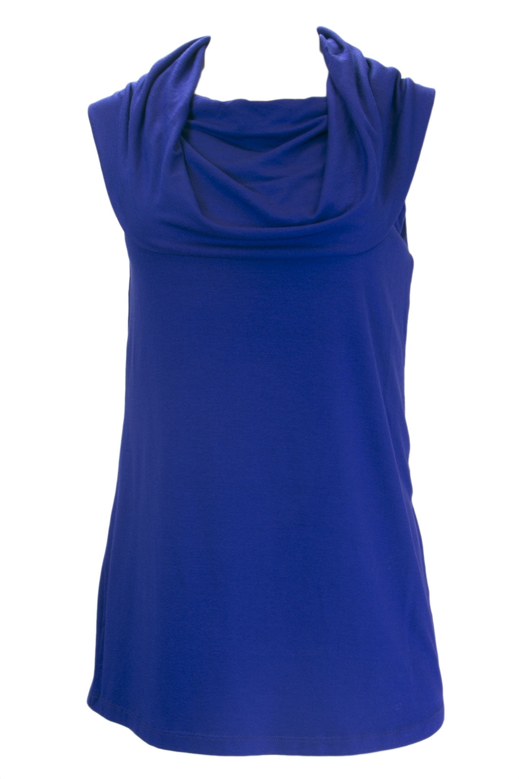 ANALILI Women's Wide Cowl Neck Sveleless Top 413J10 Sz Large Royal Blue ...