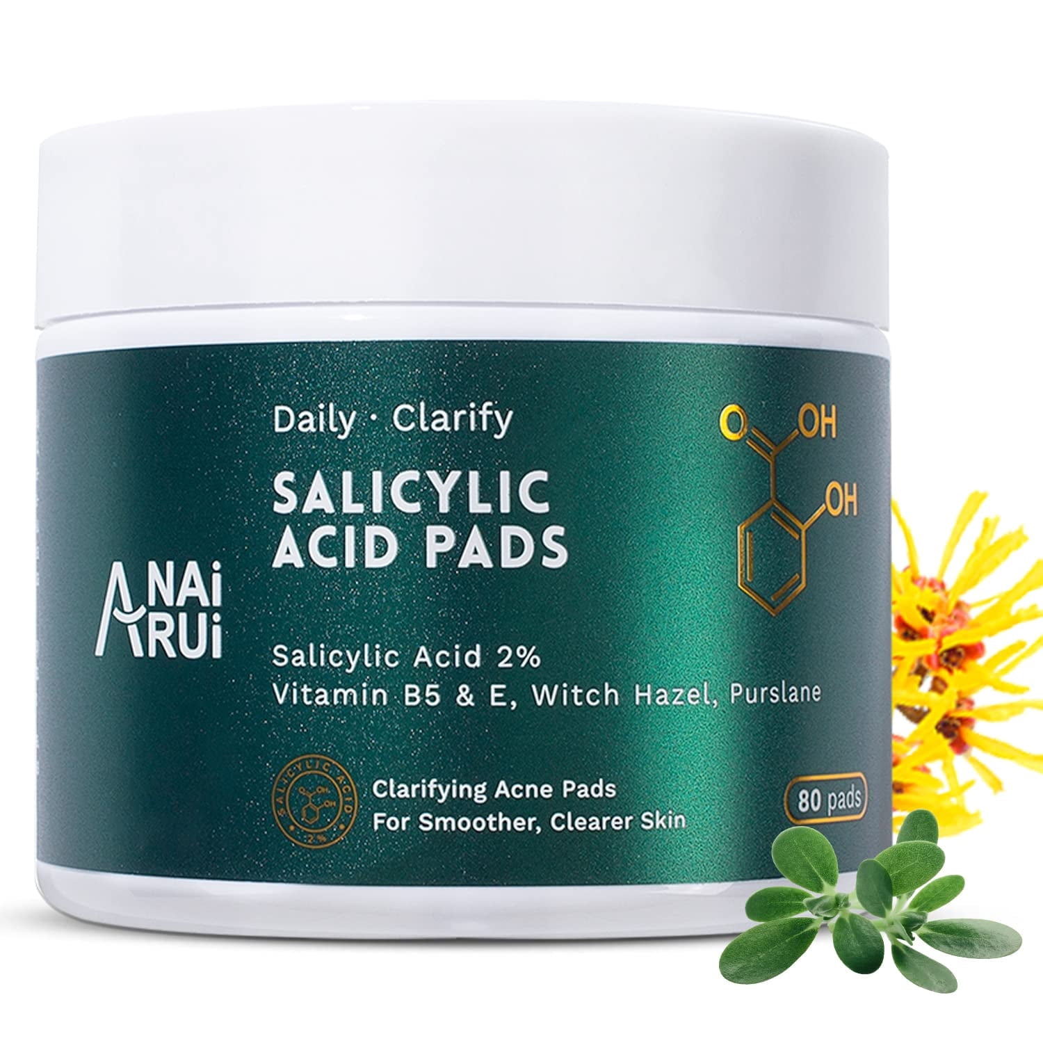 ANAiRUi, Face Cleansing Pads, 80 Count, Salicylic Acid for Acne ...