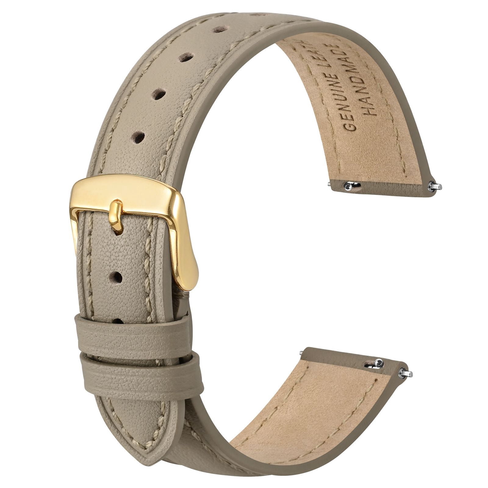 ANBEER 14mm Flat Thin Elegant Genuine Leather Watch Strap,Quick Release ...