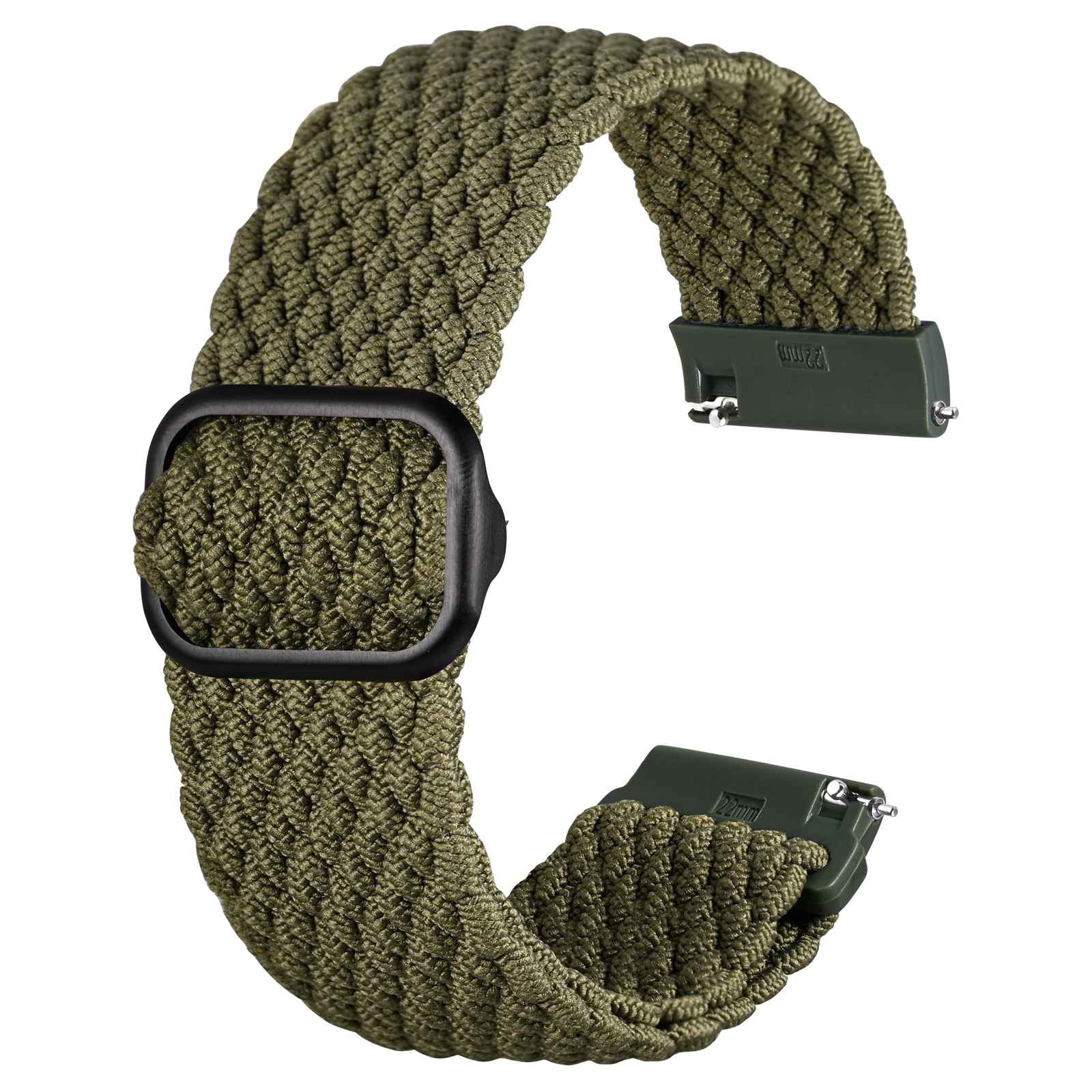 ANBEER 18mm Braided Nylon Solo Loop Watch Band,Stretchy Quick Release ...