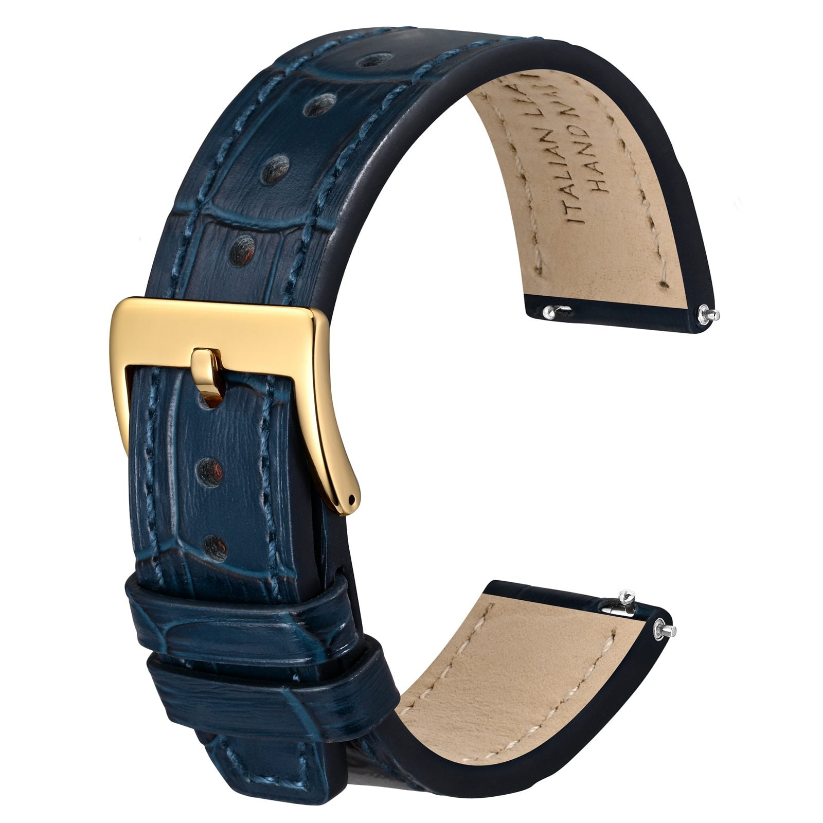 ANBEER 20mm Italian Alligator Grain Embossed Pattern Leather Watch ...