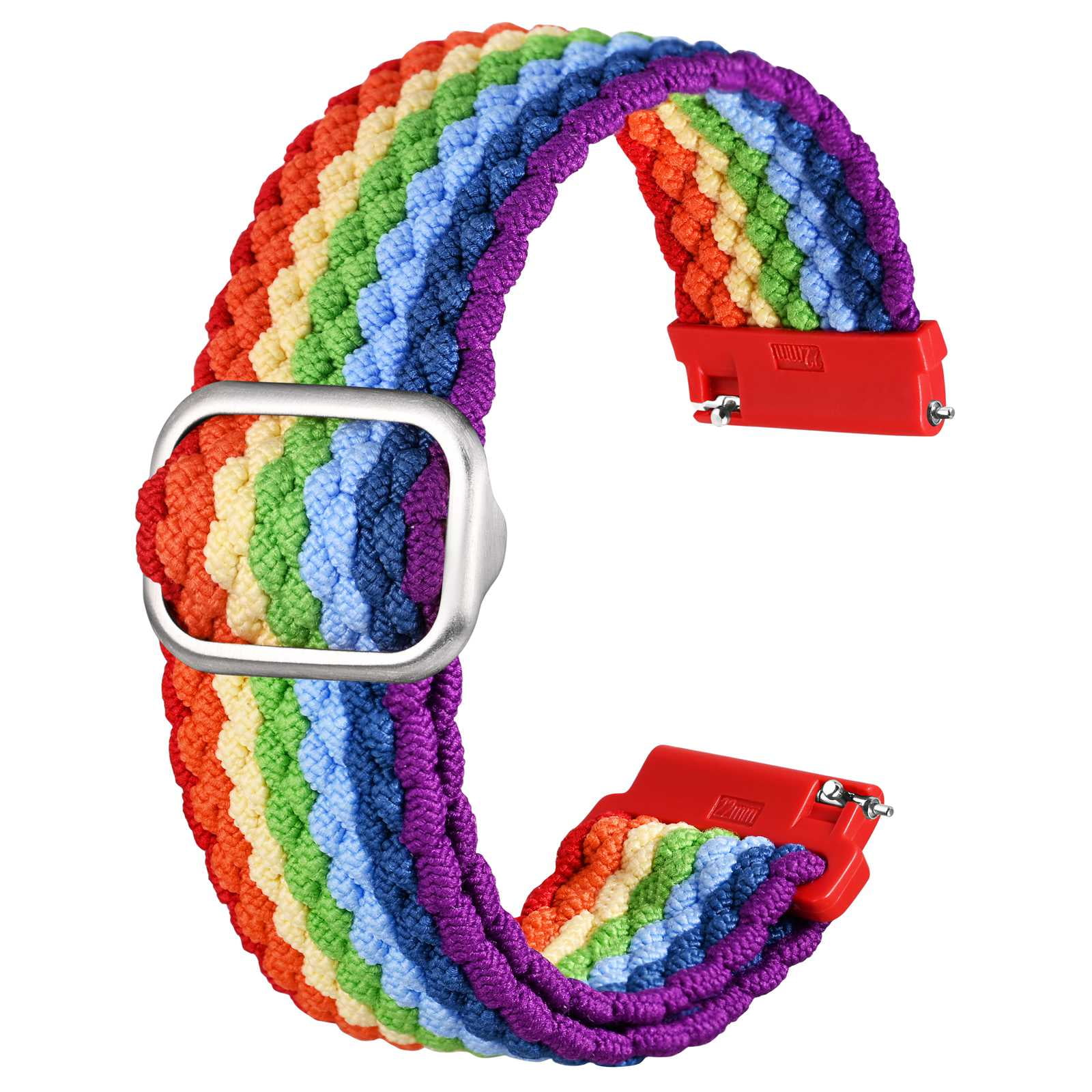 ANBEER 24mm Braided Nylon Solo Loop Watch Band,Stretchy Quick Release ...