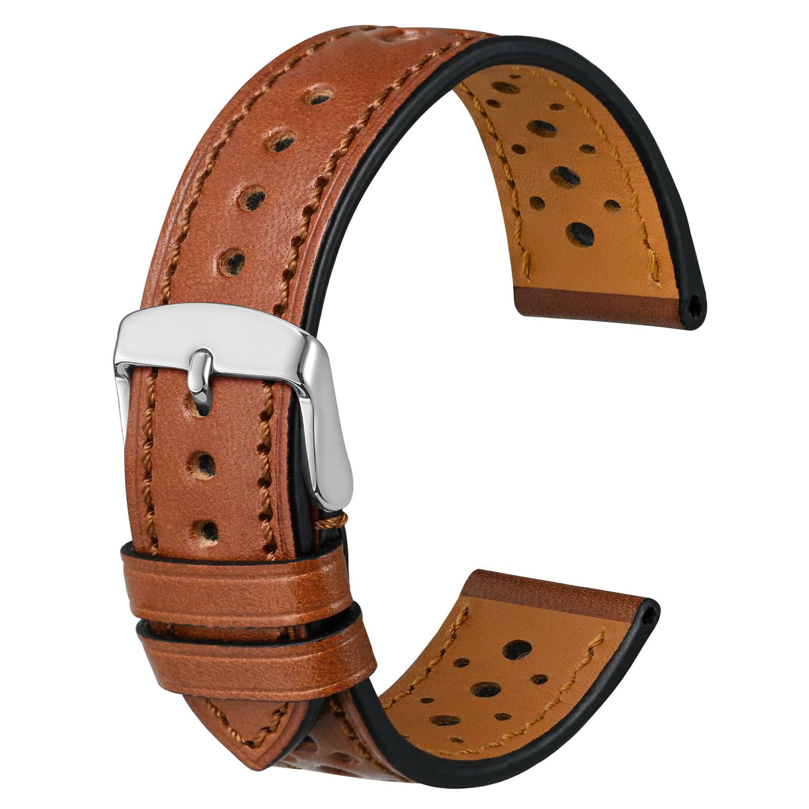 ANBEER Perforated Watch Band with Stainless Steel Buckle, Comes with ...