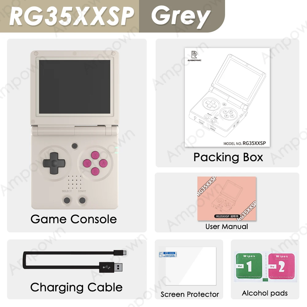 ANBERNIC RG35XXSP Flip Game Console 3.5'' IPS Screen Mini HDMI Output ...