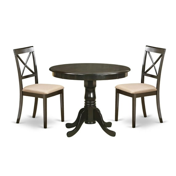 ANBO3-CAP-C 3 Piece Kitchen Table Set for Small Spaces Contains a Round ...