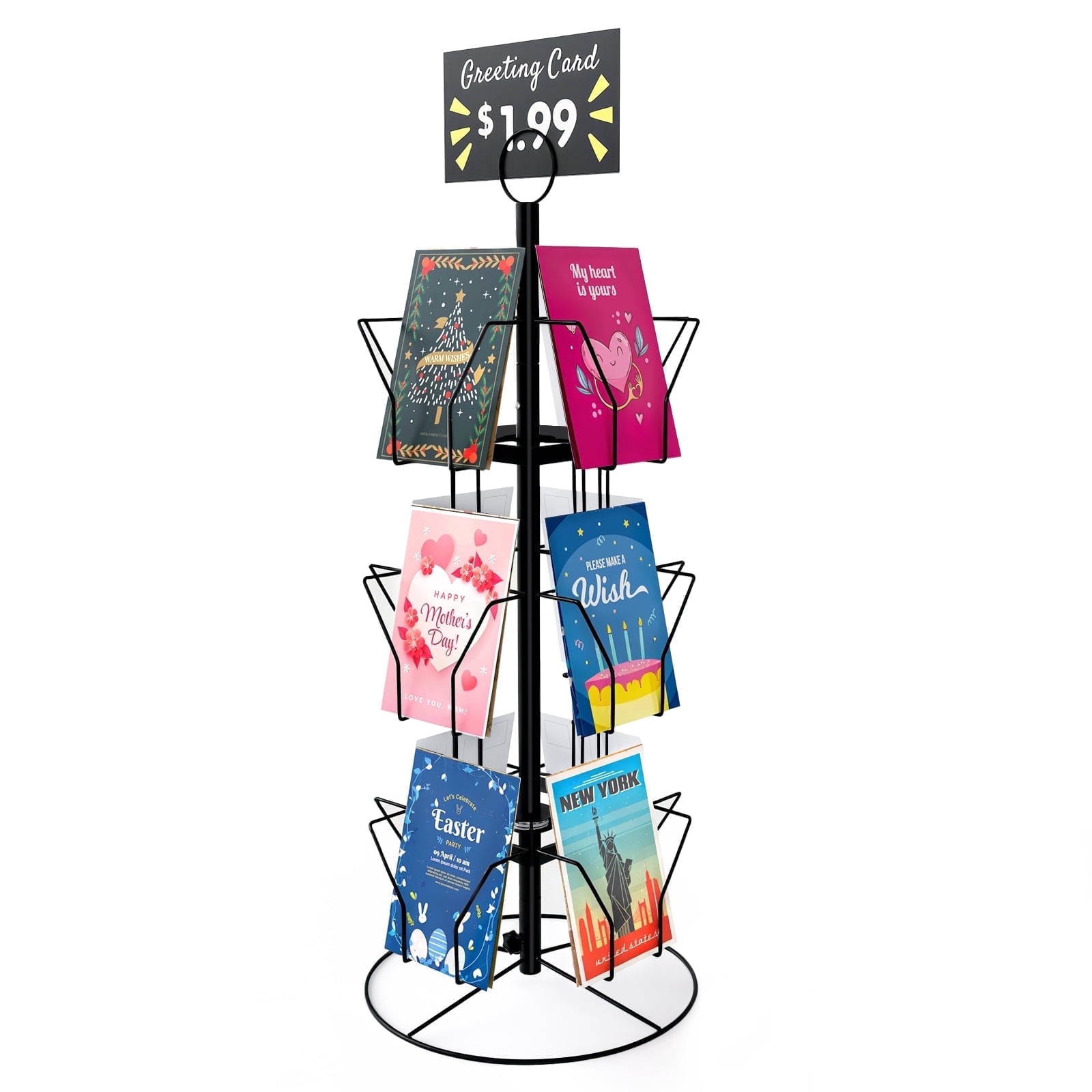 ANBOXIT Greeting Card Display Stand Rotating Rack Holder, for Postcard ...